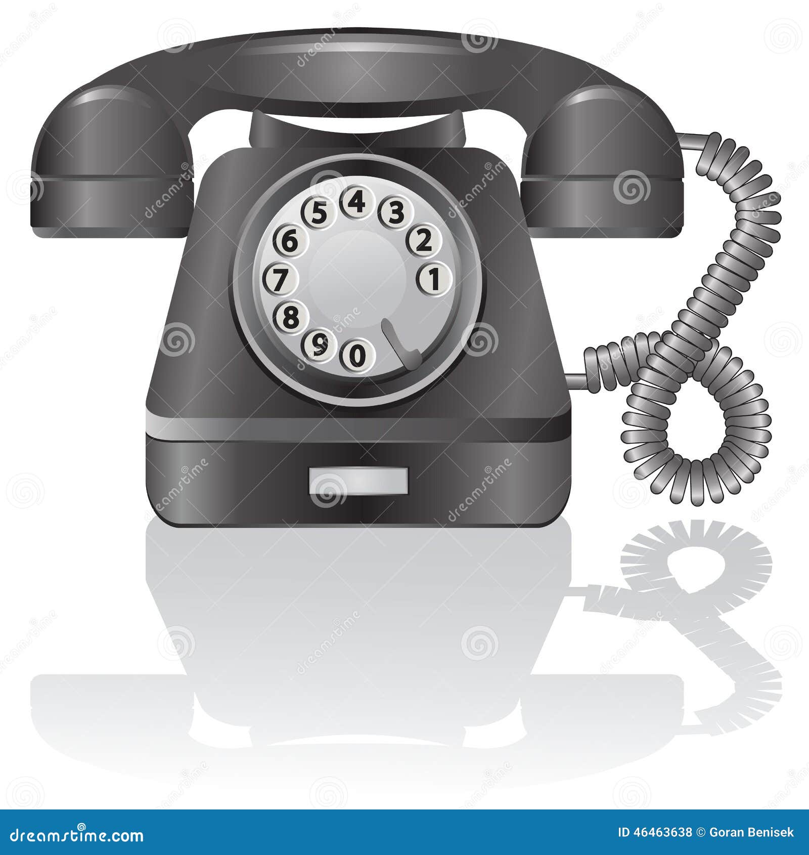 Retro telephone. Vector stock vector. Illustration of call - 46463638