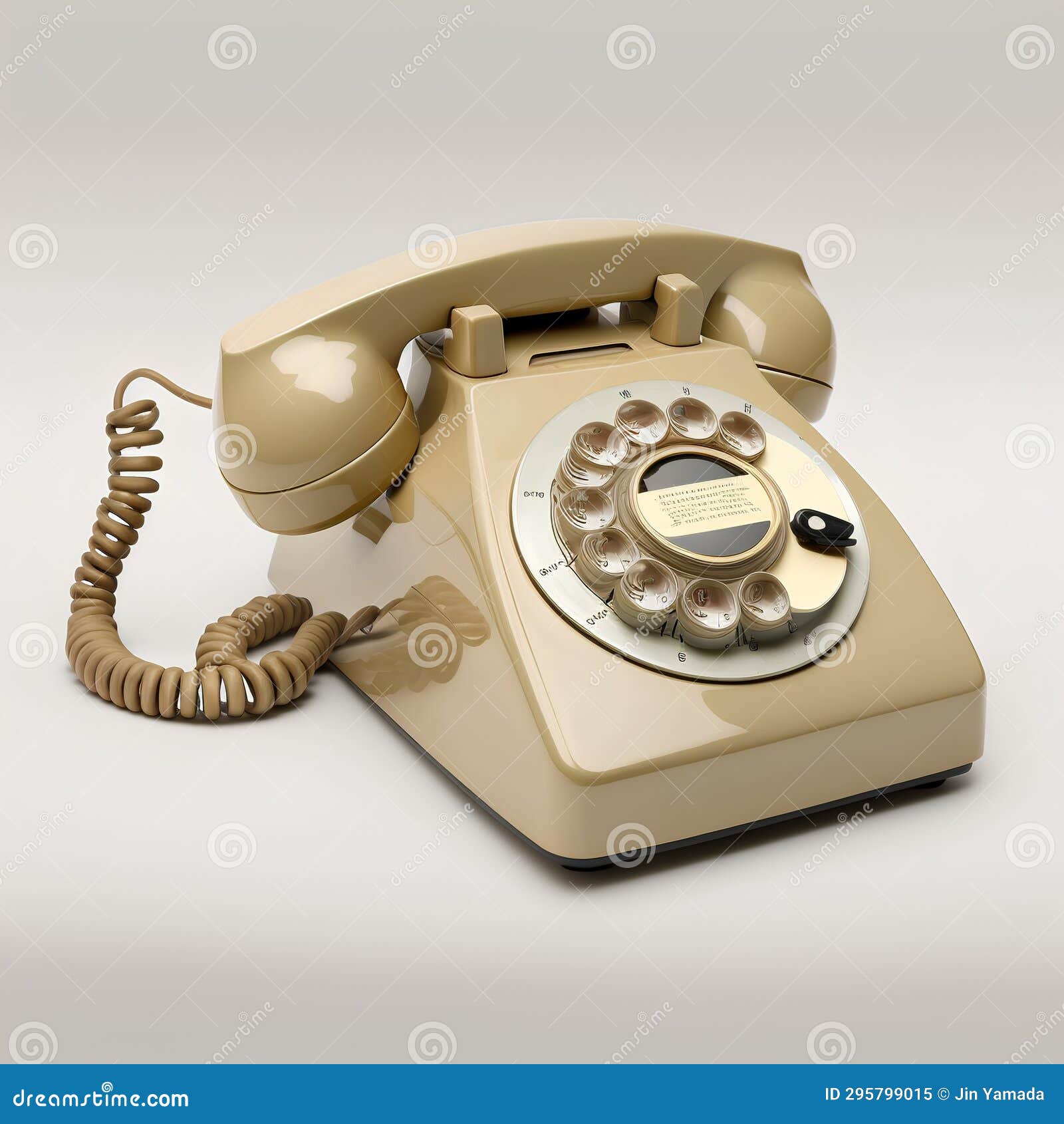 Retro Telephone on a White Background. 3d Render. Vintage Style Stock ...