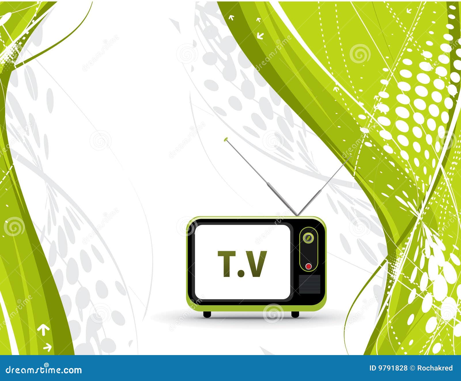 Retro TV Television In Mid-Century Modern Wood Cabinet Stock Photo ...