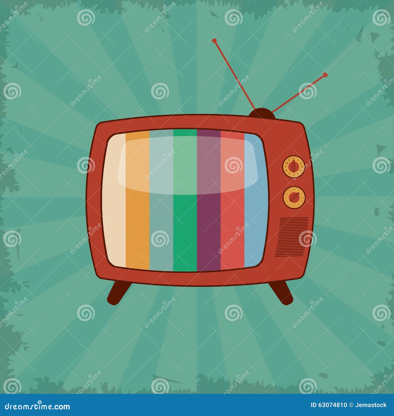 Retro television design stock vector. Illustration of electronic - 63074810