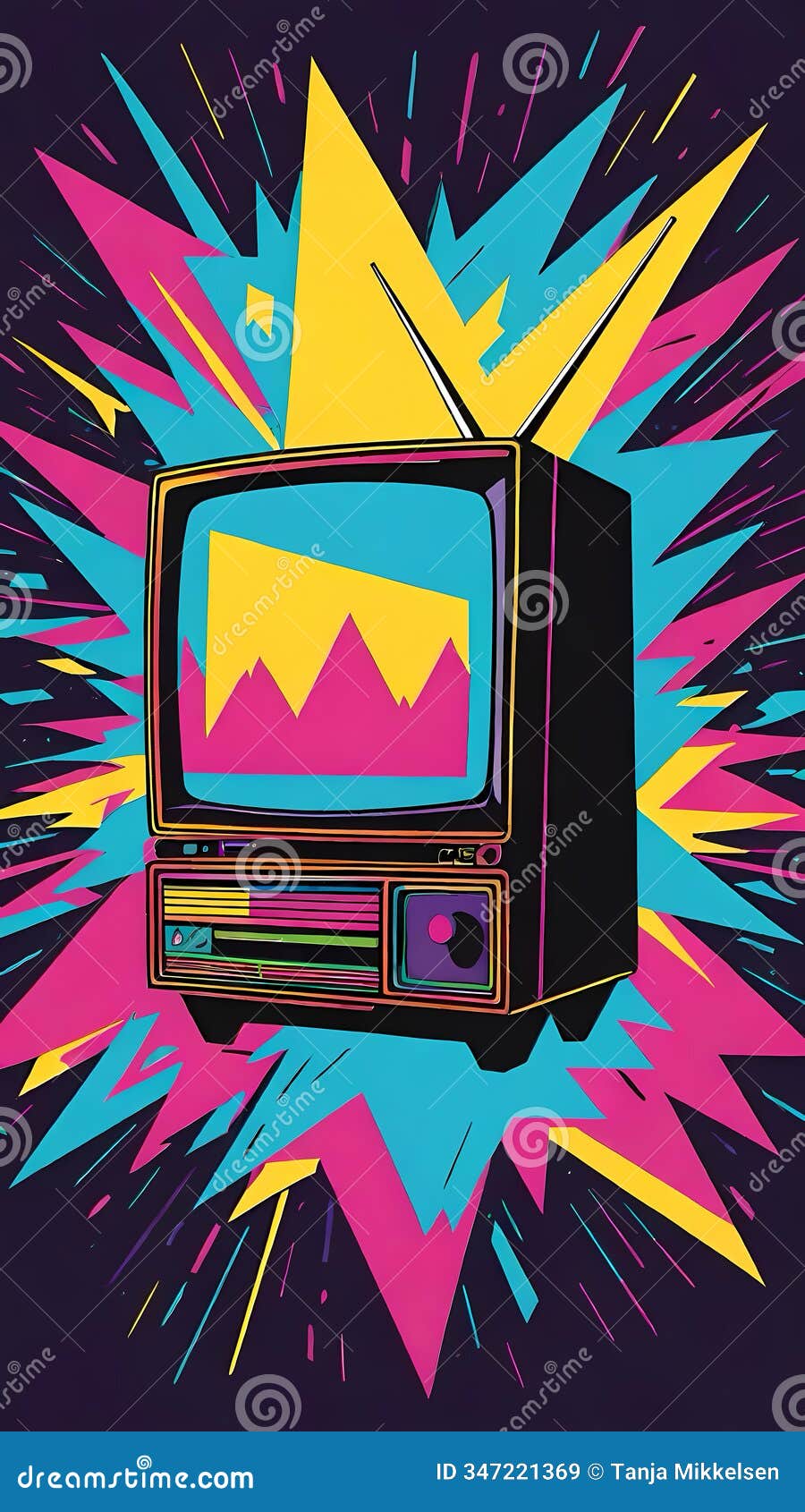 Retro Television Explosion stock illustration. Illustration of artistic ...