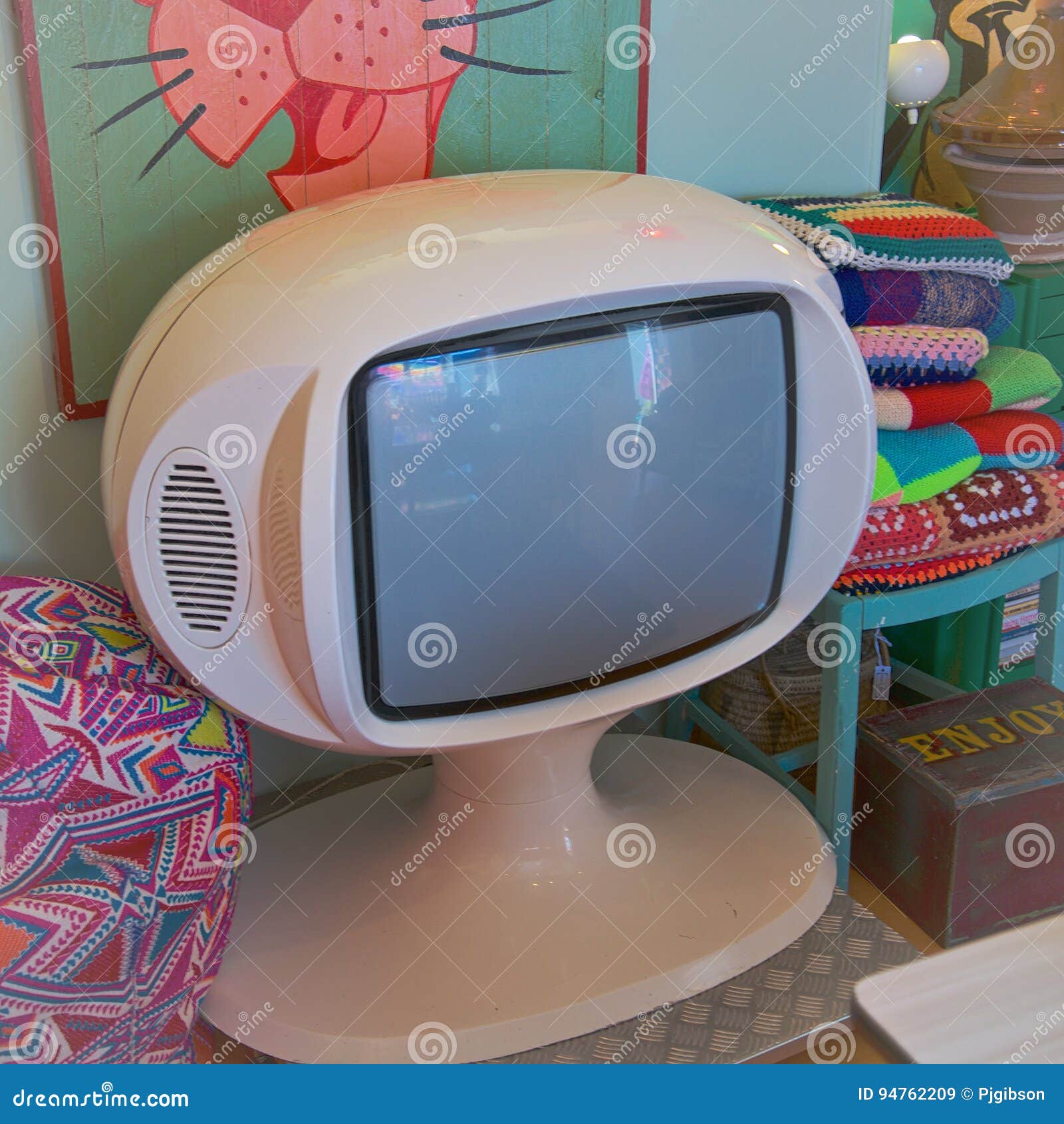 Retro television stock image. Image of panther, shop - 94762209