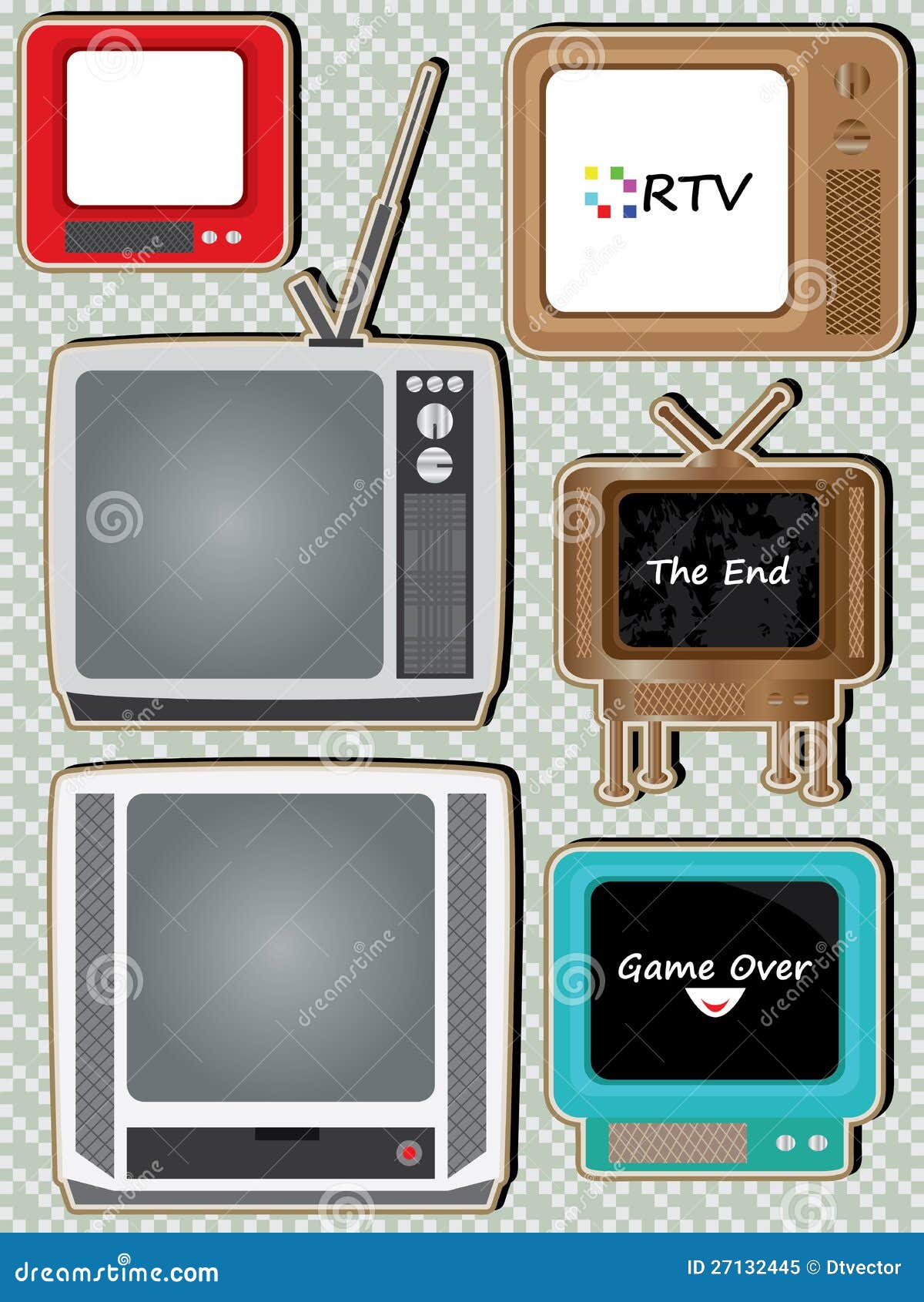 Retro TV Television In Mid-Century Modern Wood Cabinet Stock Photo ...