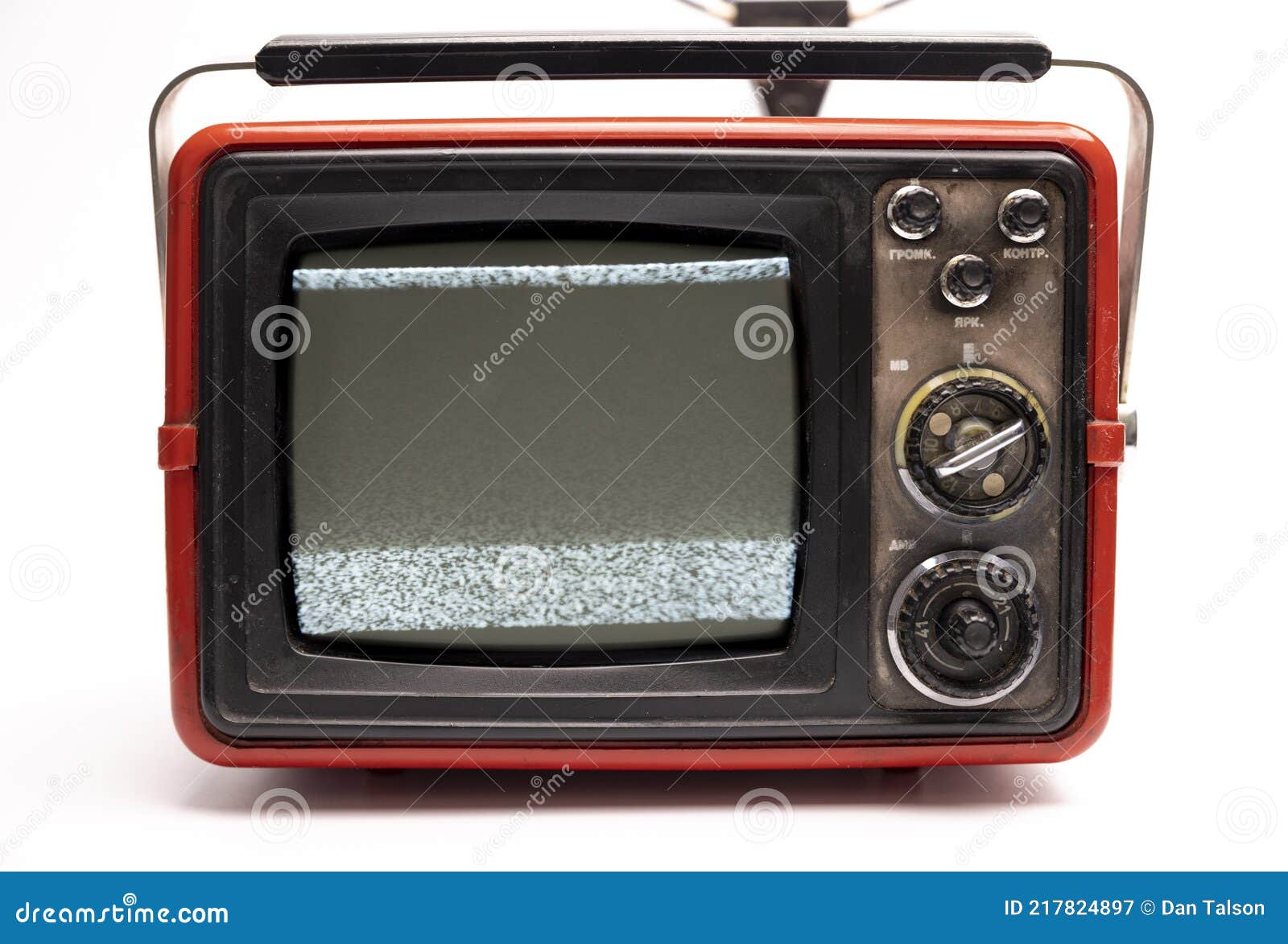 Retro Television with Static on the Screen Stock Image - Image of retro ...