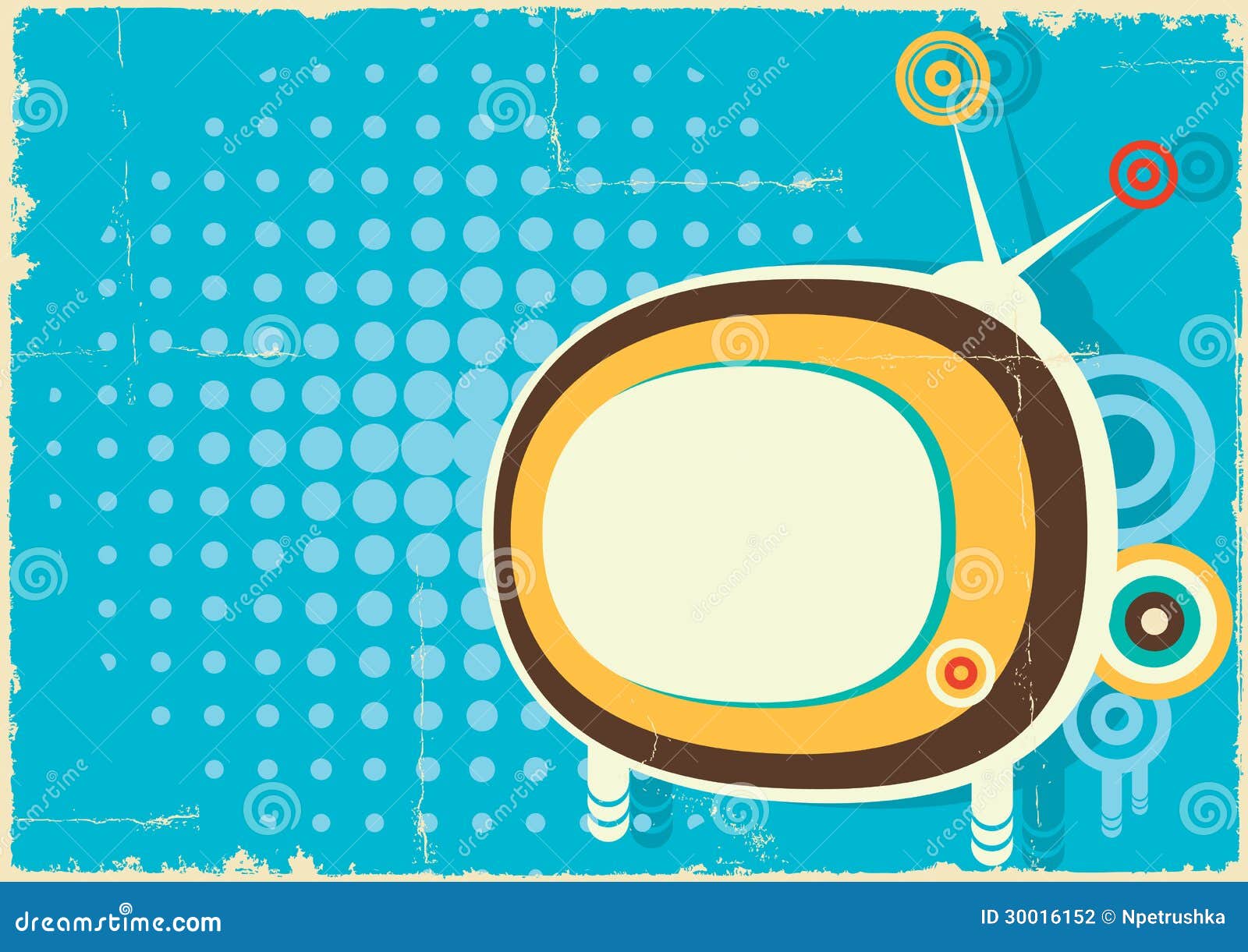 Retro Television.Vector Vintage Poster on Old Pape Stock Vector ...