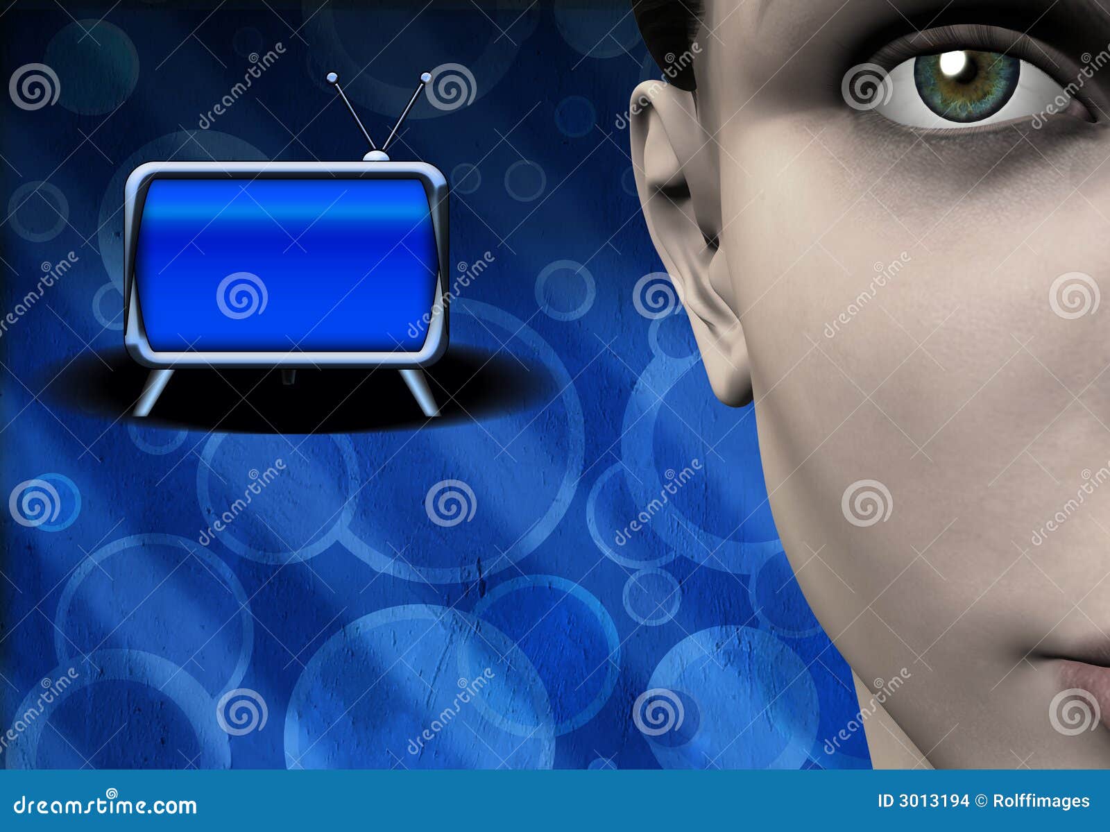 Retro TV Television In Mid-Century Modern Wood Cabinet Stock Photo ...