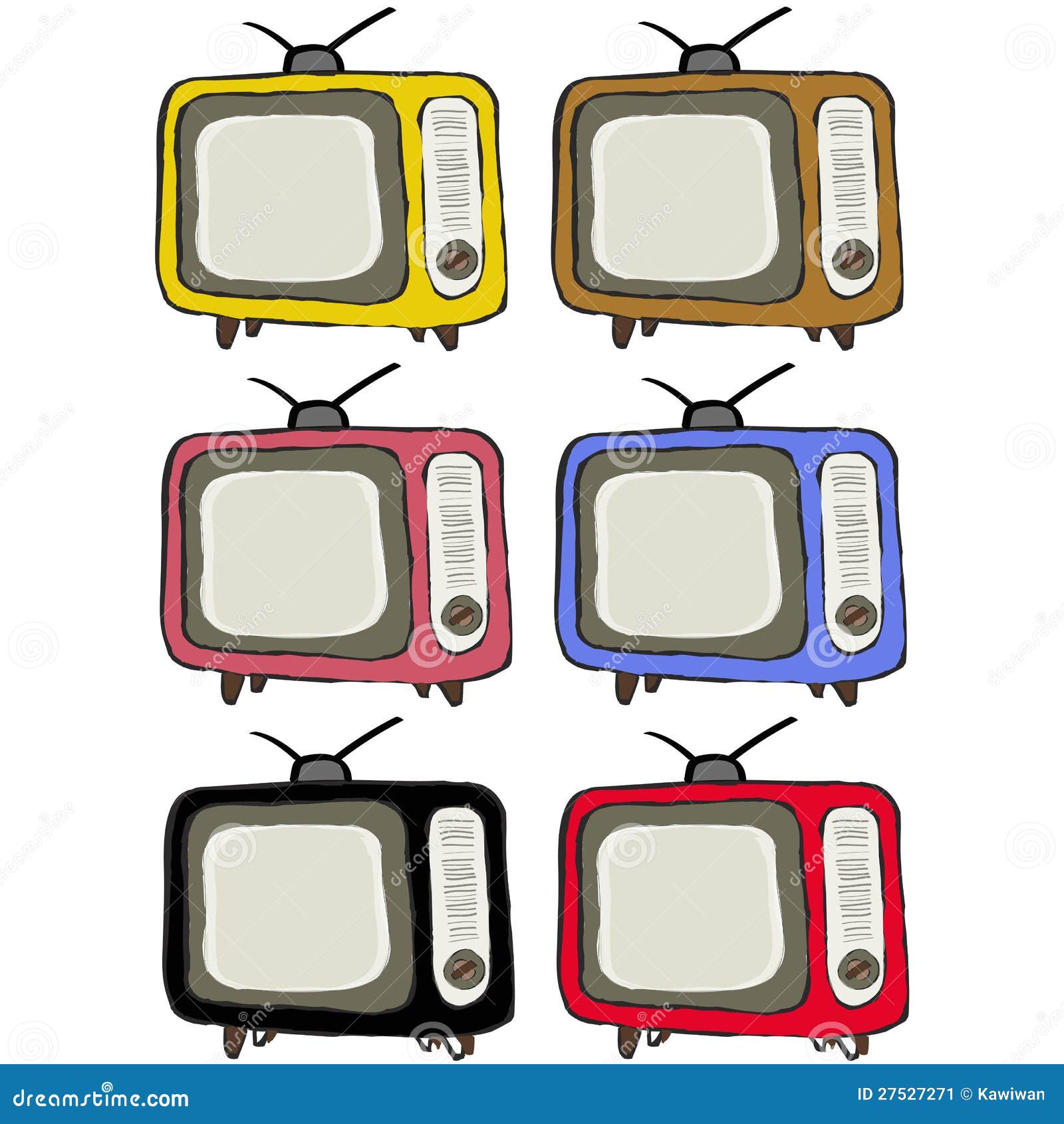 Retro television vintage stock illustration. Illustration of cartoon ...