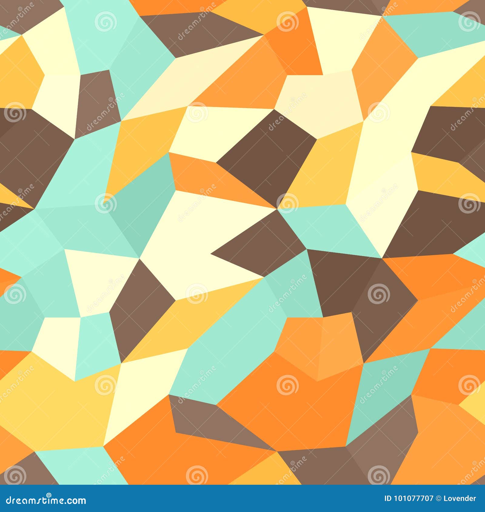 Retro Tetragon Mosaic Pattern. Seamless Vector Polygonal Background ...