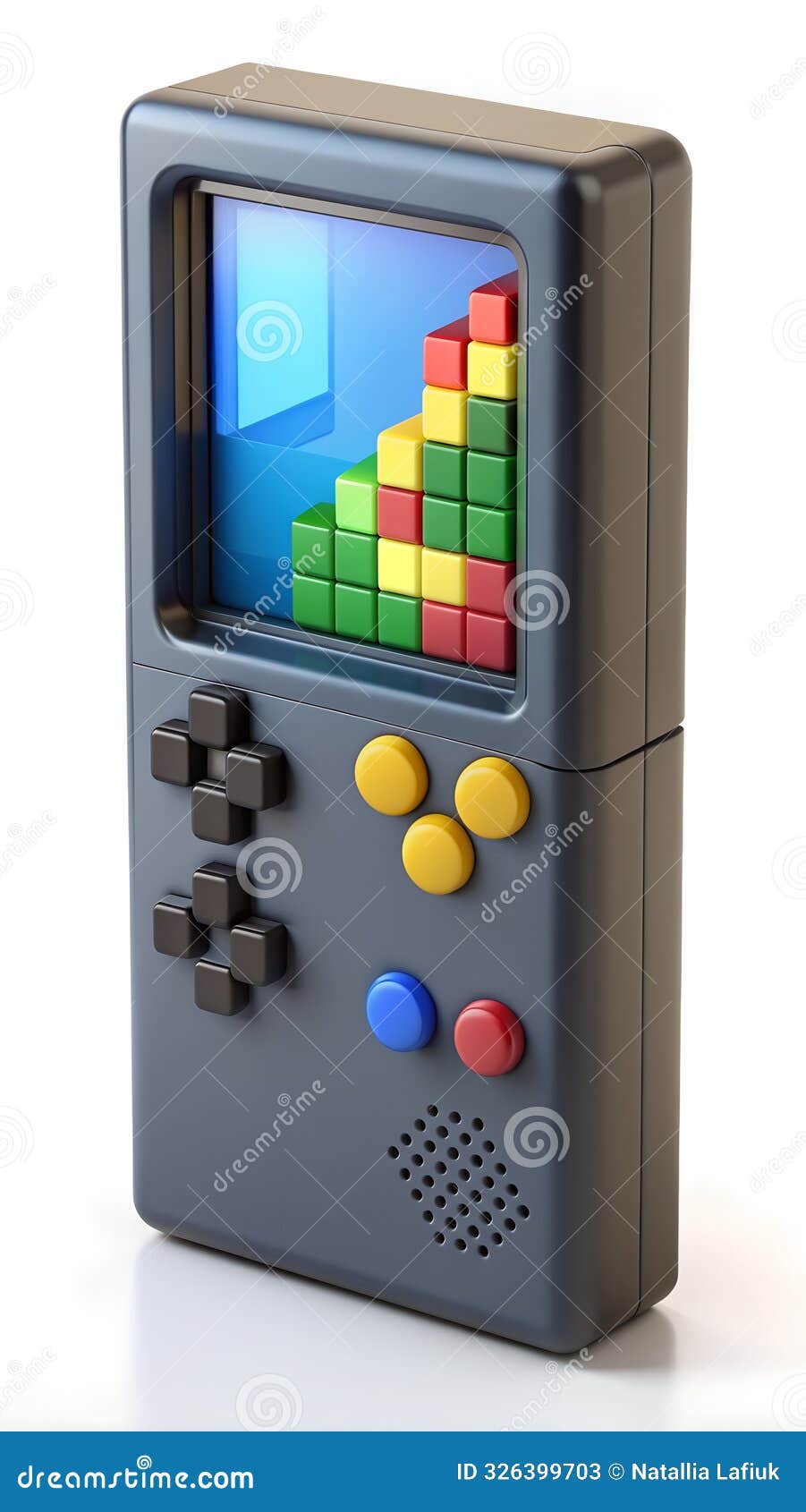Retro Tetris Game Handheld Console Stock Illustration - Illustration of ...