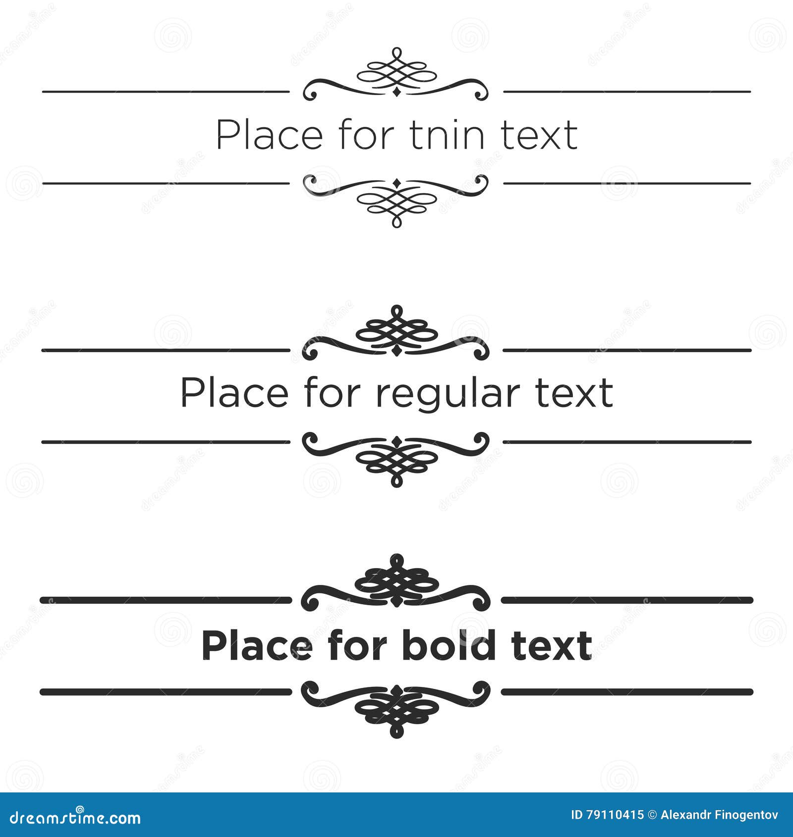 Text Dividers, Borders And Decorations Vector Illustration ...