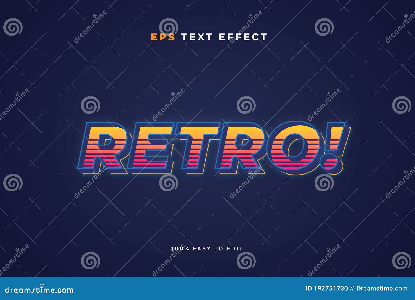 Retro Text Effect stock vector. Illustration of style - 192751730
