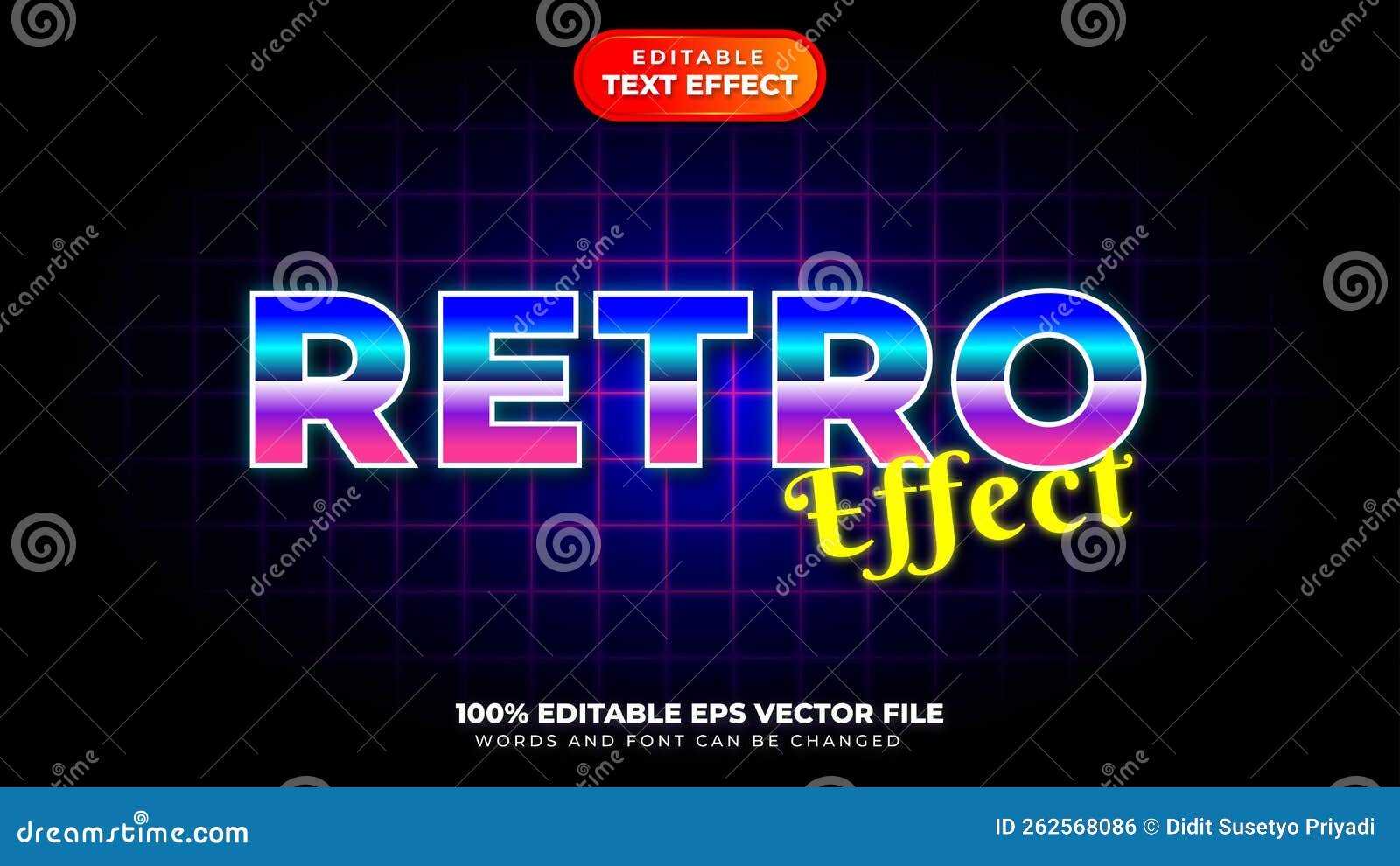 Retro Text Effect, Editable Text Effect Stock Vector - Illustration of ...