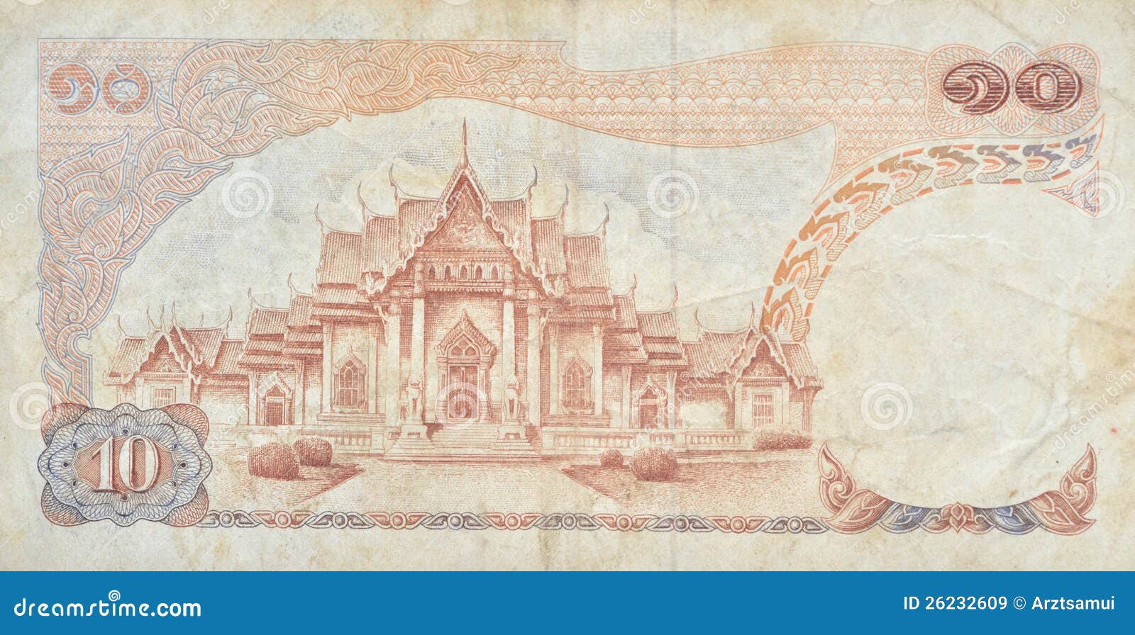 Retro thai banknote stock image. Image of retrostyled - 26232609