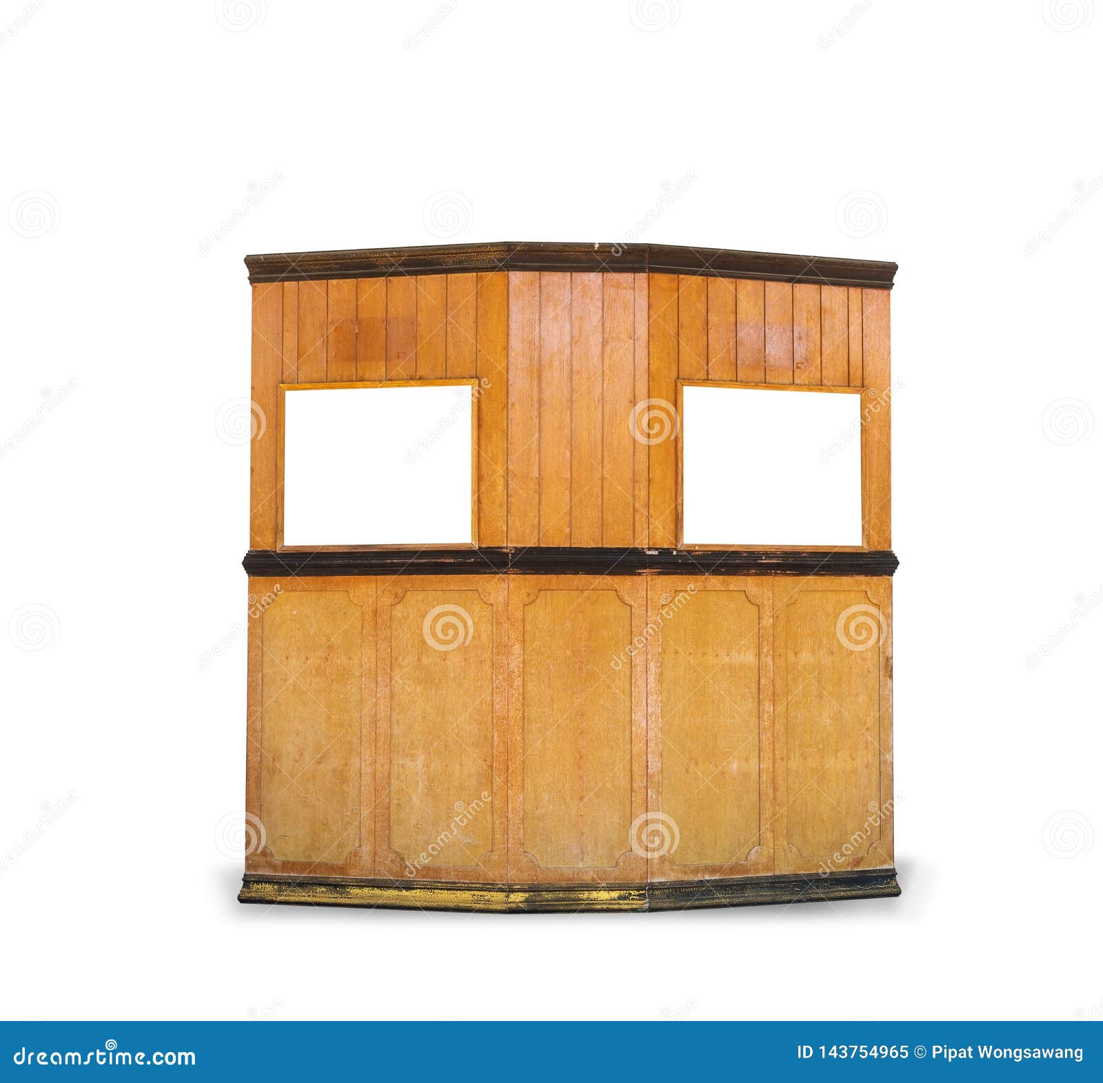 Retro Ticket Counter, Isolated on White Background Stock Image - Image ...