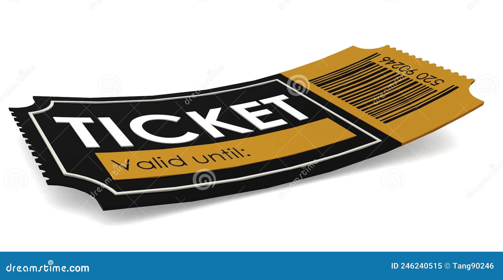 Retro Ticket Isolated on White Stock Illustration - Illustration of ...