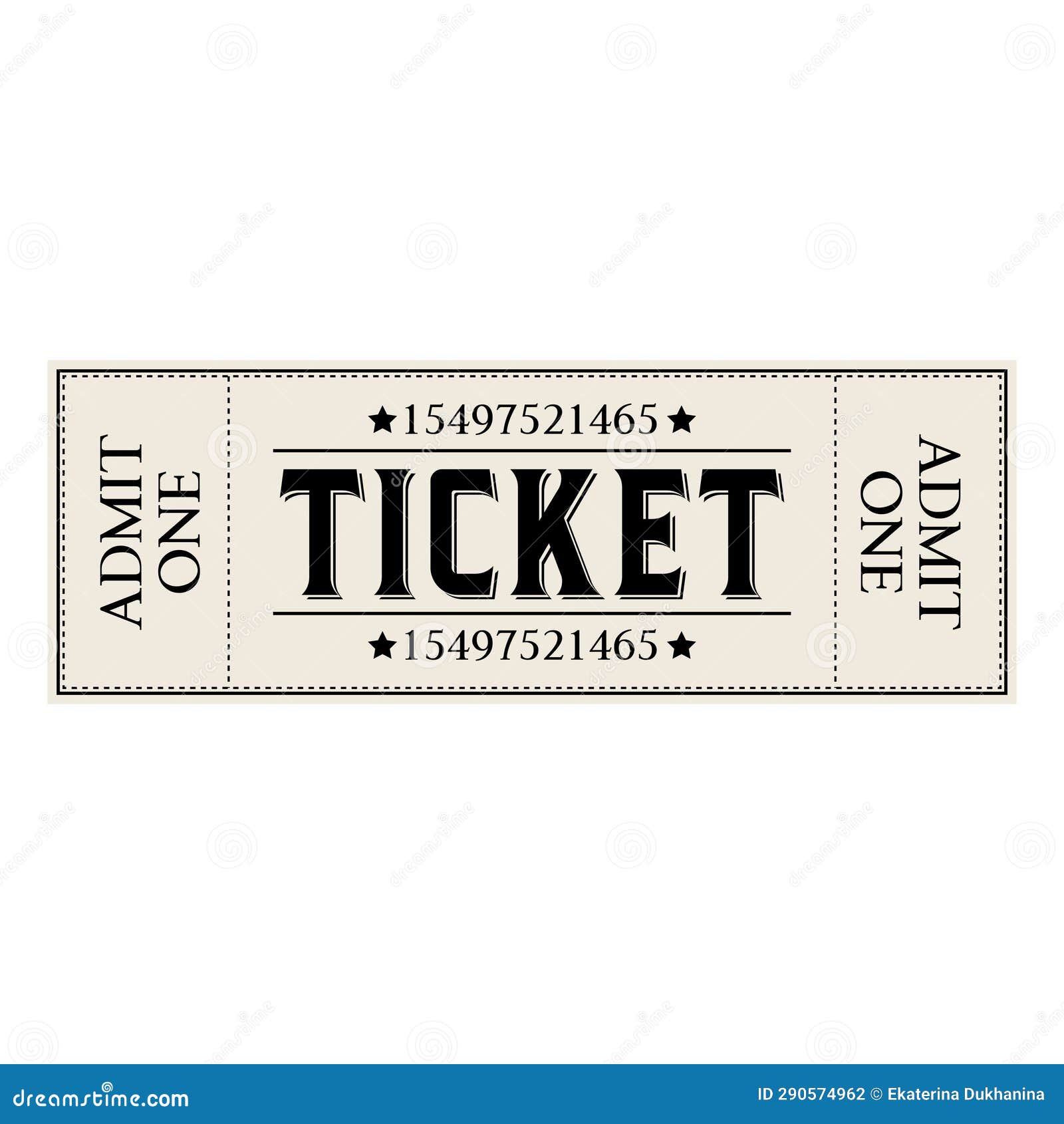 Retro Ticket Templates on White Background. Vector Illustration. Stock ...