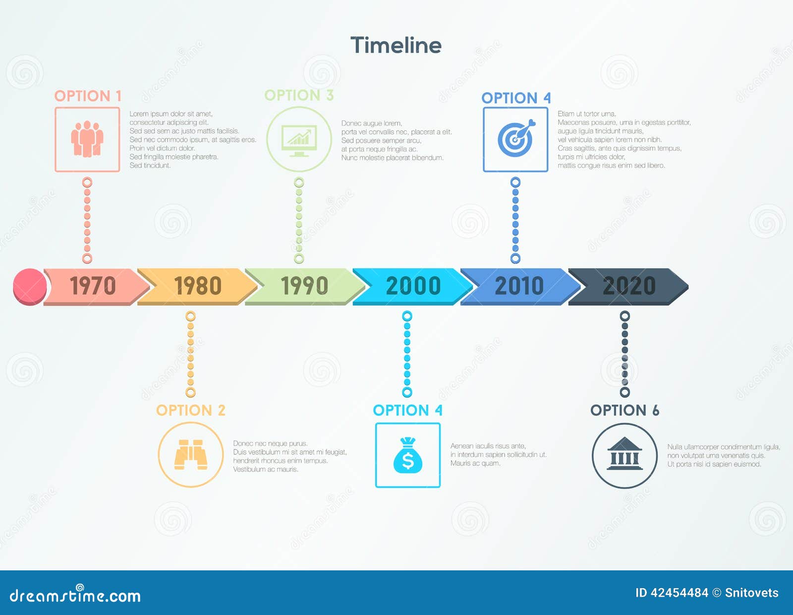 Retro Timeline Infographic. Road Map, Infographic Template With ...
