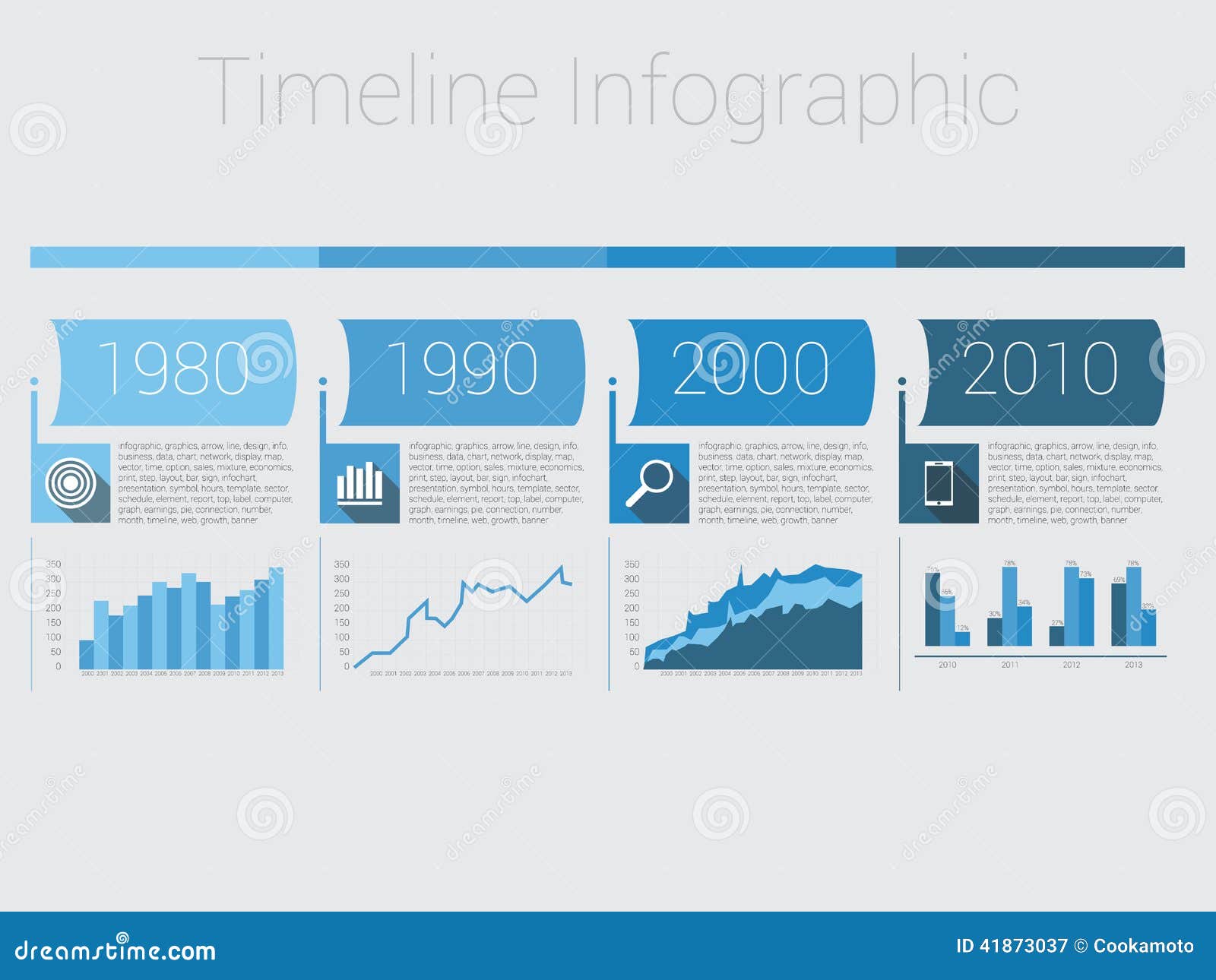 Retro Timeline Infographic, Vector Design Template | CartoonDealer.com ...