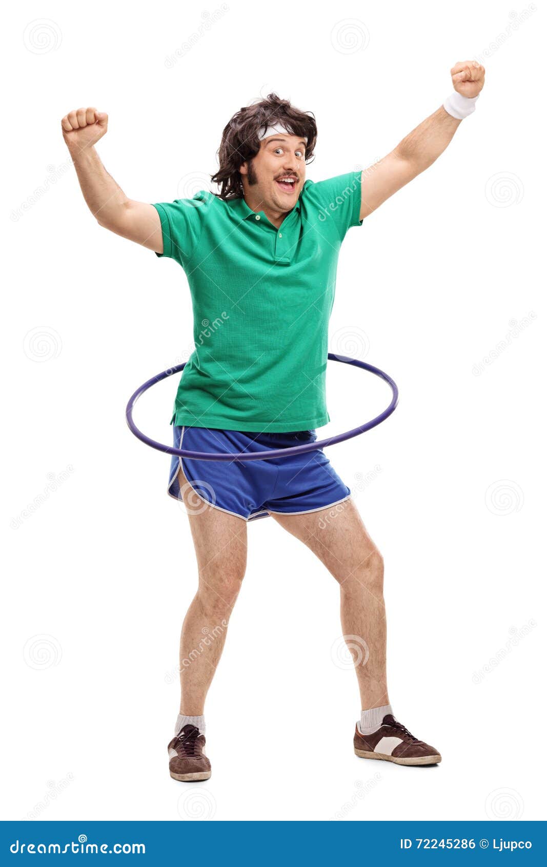 Retro Tipo Che Si Esercita Con Un Hula-hoop Fotografia Stock - Immagine ...