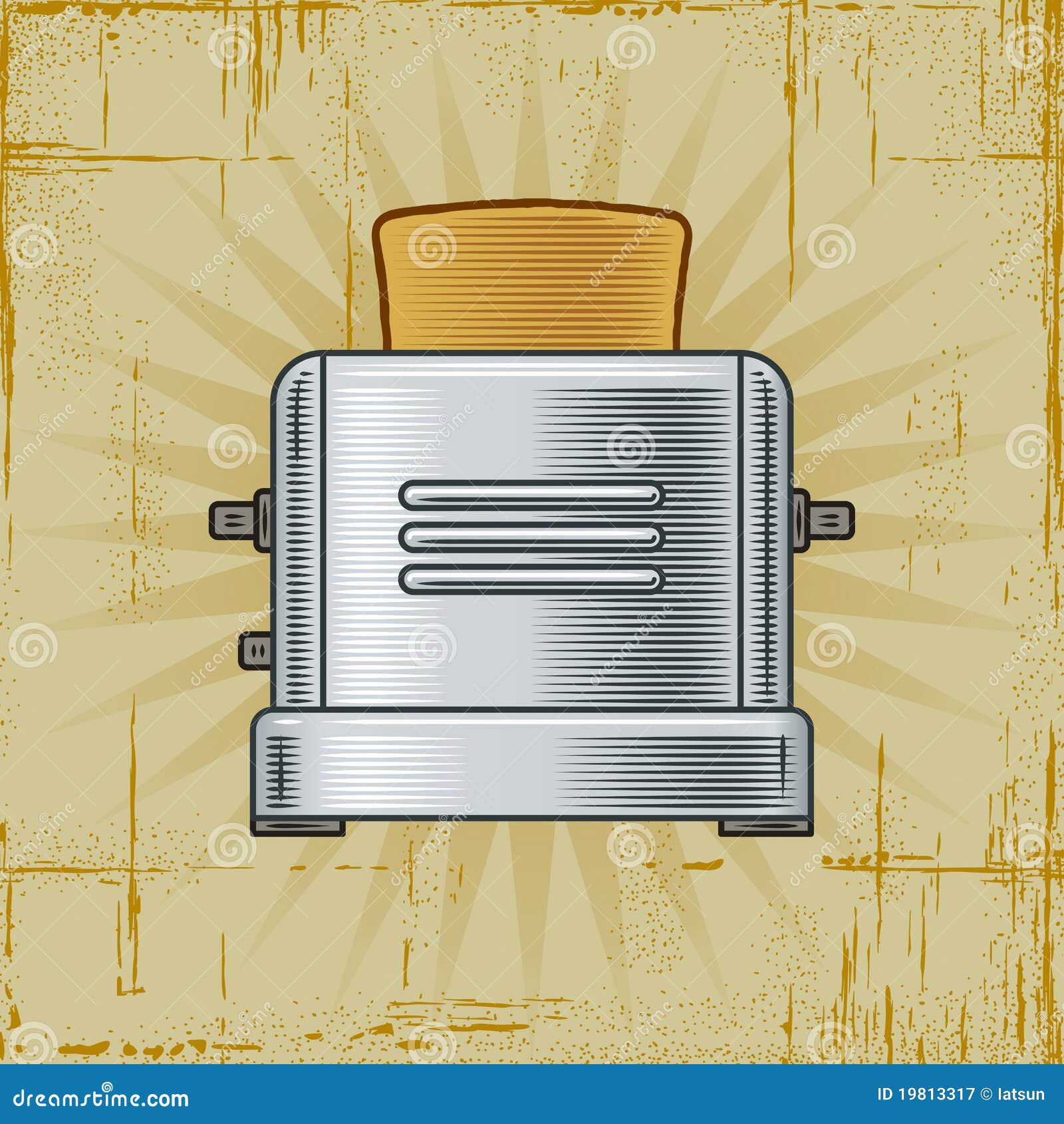 Red Retro Toaster Side View On Blue Gradient Background 3d Royalty-Free ...