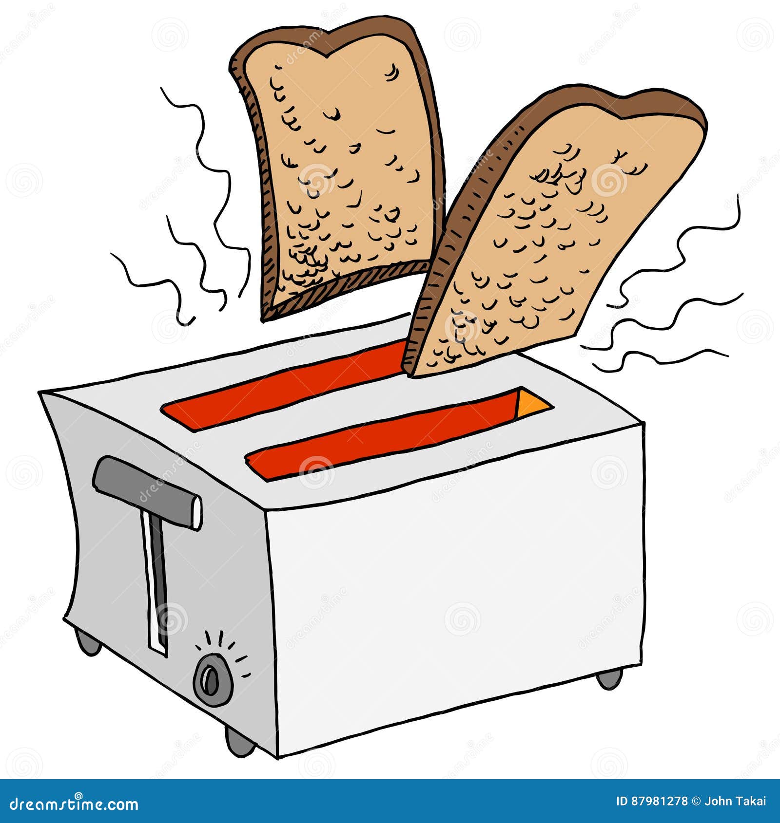 Red Retro Toaster Side View On Blue Gradient Background 3d Royalty-Free ...