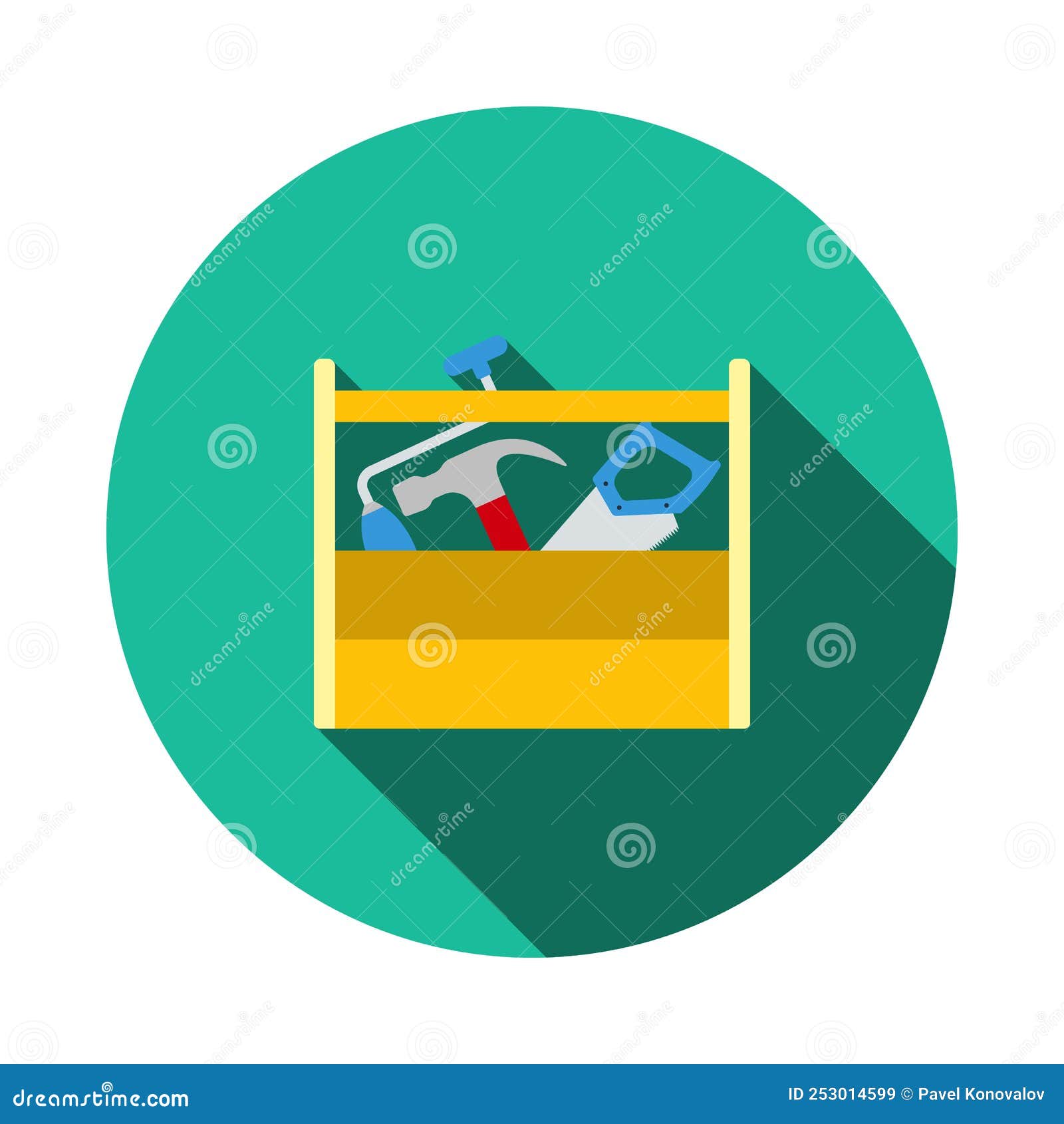 Retro Tool Box Icon stock vector. Illustration of caticons - 253014599