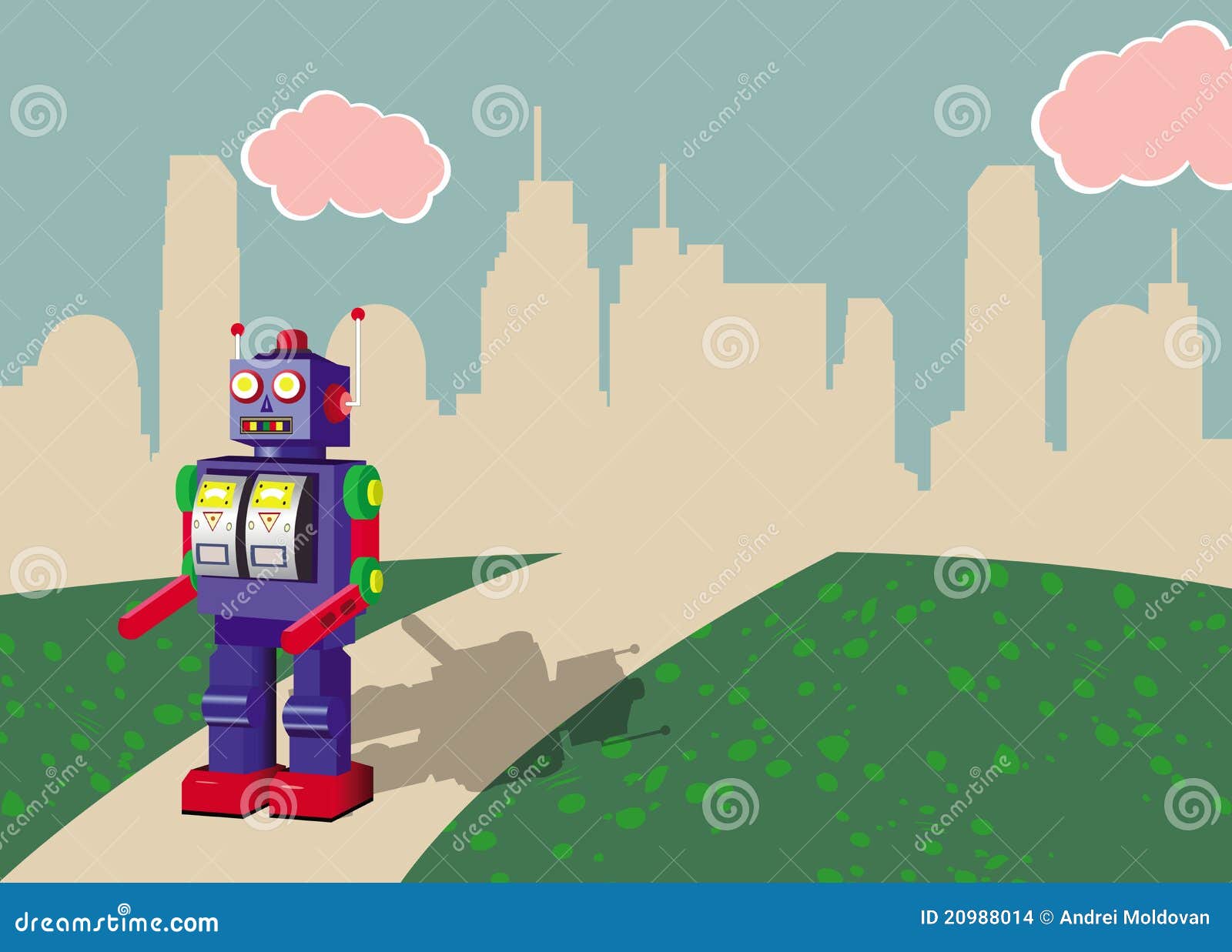 Eva The Robot Walking On A Misty Beach Stock Photo | CartoonDealer.com ...