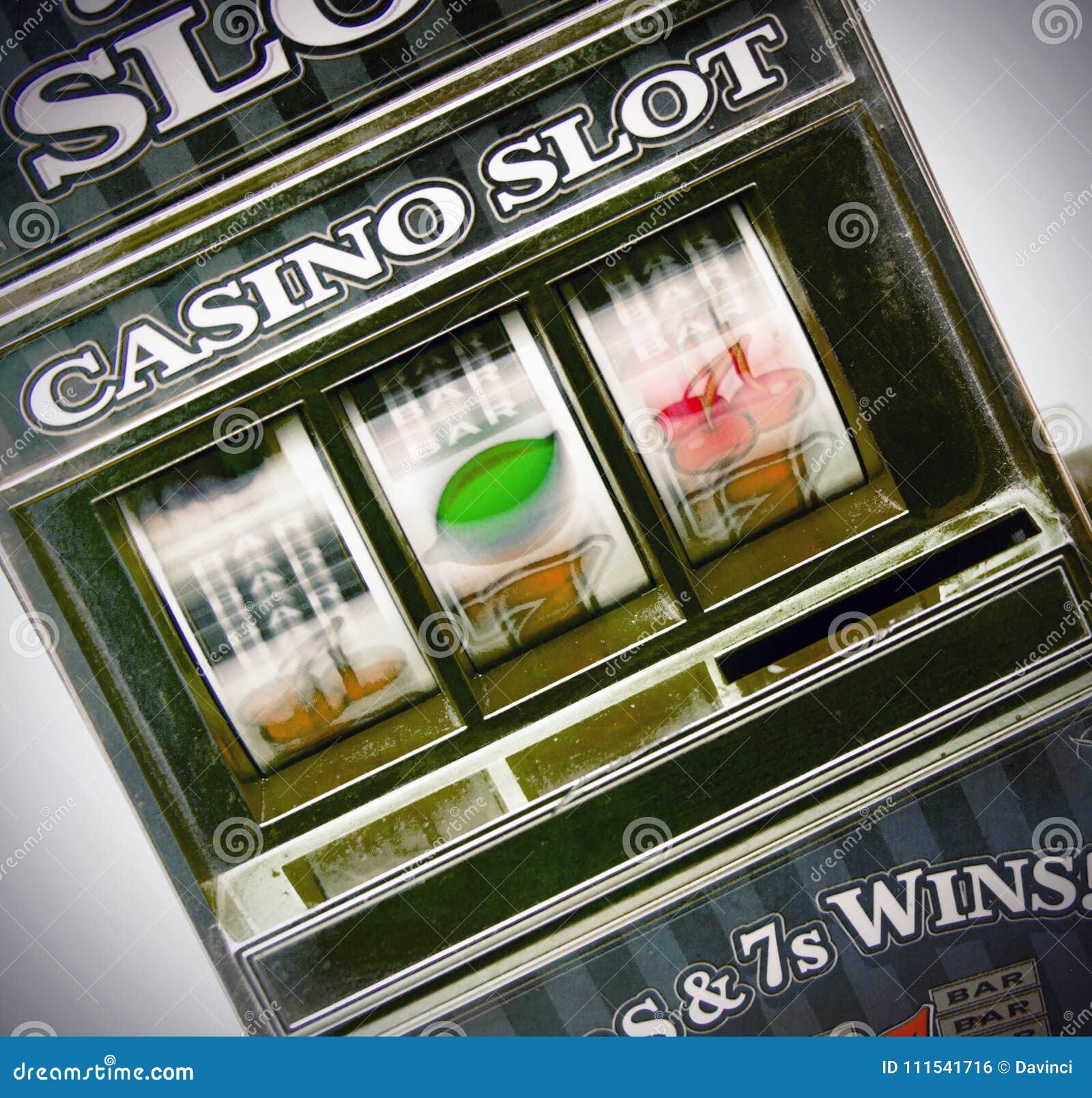 Retro Toy Slot Machine Spinning Stock Photo - Image of addiction, fruit ...
