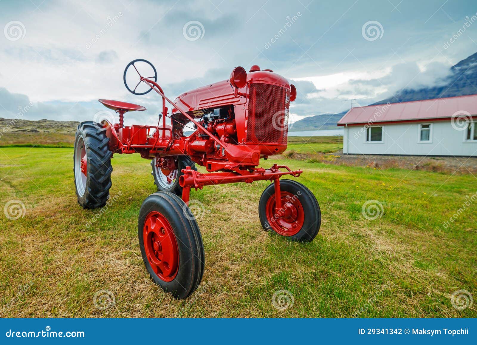 Retro Tractor on the Iceland Stock Photo - Image of equipment ...