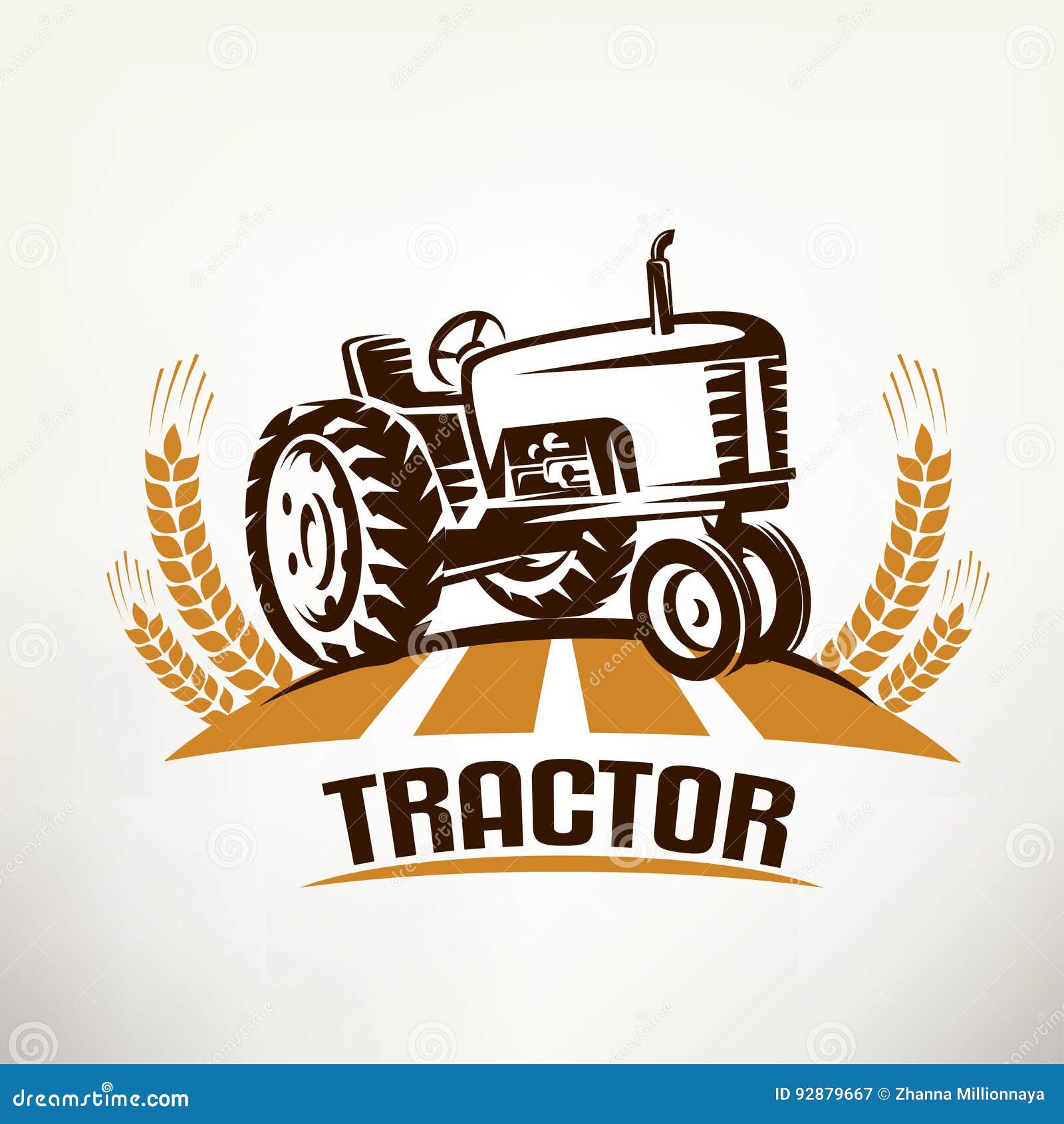 Retro tractor stock vector. Illustration of isometric - 92879667