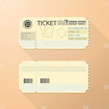 Retro Train Ticket Card Classic Design Stock Vector - Illustration of ...