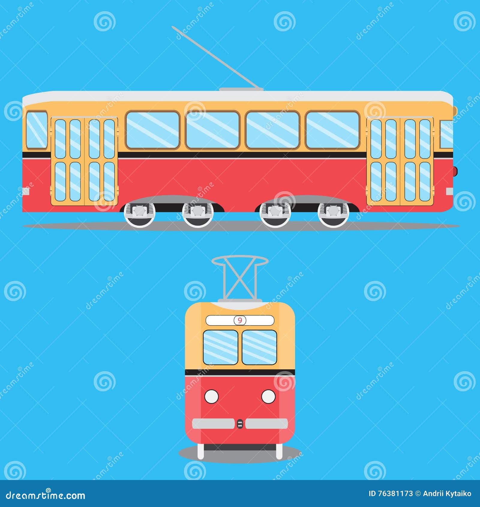 Retro Tramway Icon Color Outline Vector | CartoonDealer.com #230048312