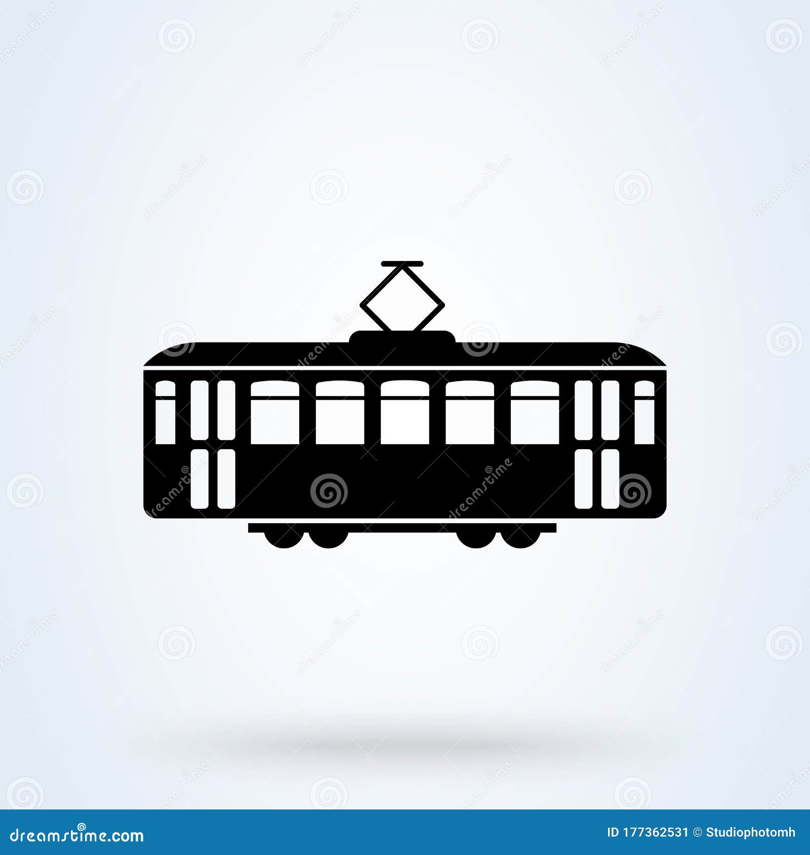 Retro Tram Side View Icon. Tramway Transportation Concept Stock Vector ...