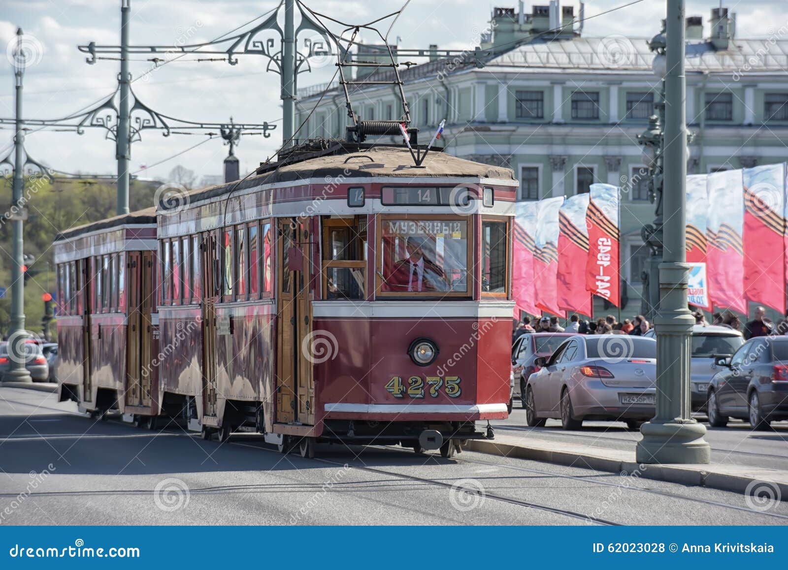 Retro Tram editorial stock photo. Image of lines, public - 62023028