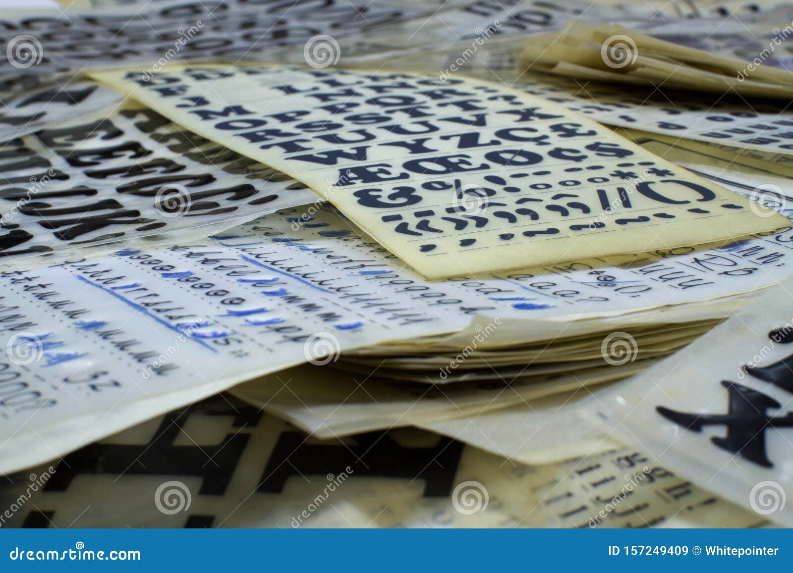 Retro Transfer Lettering, Rub Down Letters Stock Image - Image of ...
