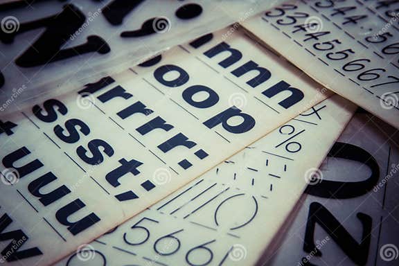 Retro Transfer Lettering, Rub Down Letters Stock Image - Image of ...