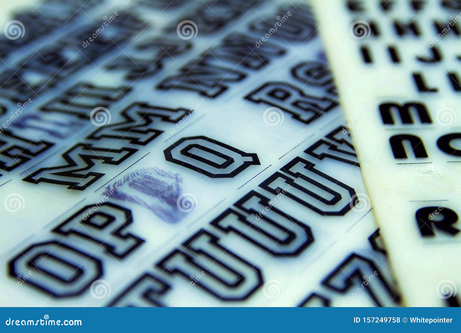 Retro Transfer Lettering, Rub Down Letters Stock Photo - Image of ...