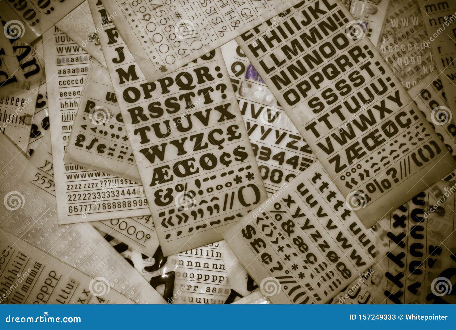 Retro Transfer Lettering, Rub Down Letters Stock Image - Image of ...