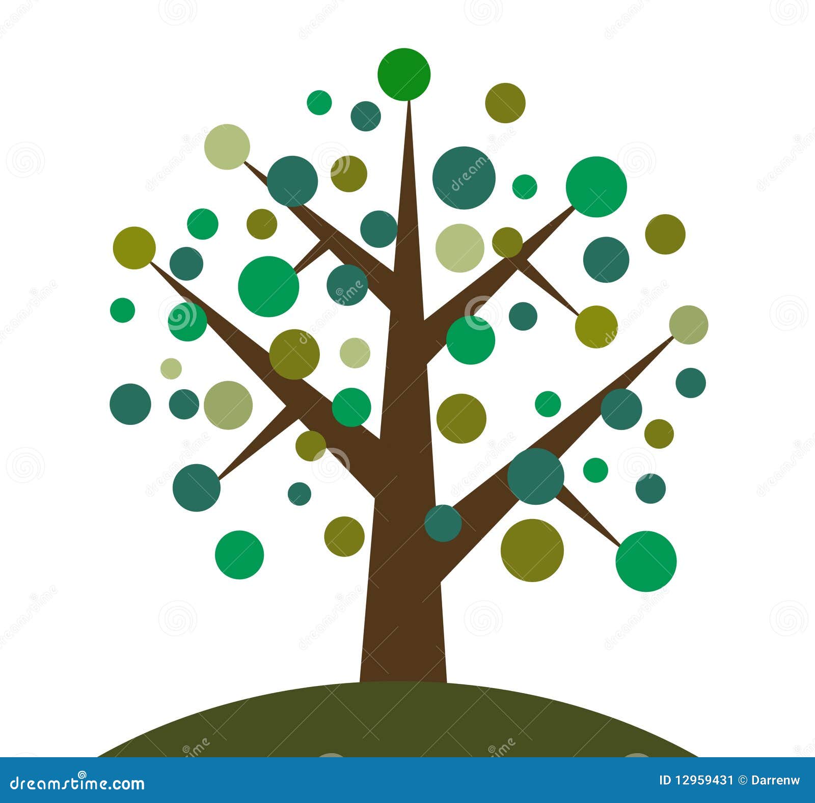 Retro tree stock illustration. Illustration of isolated - 12959431