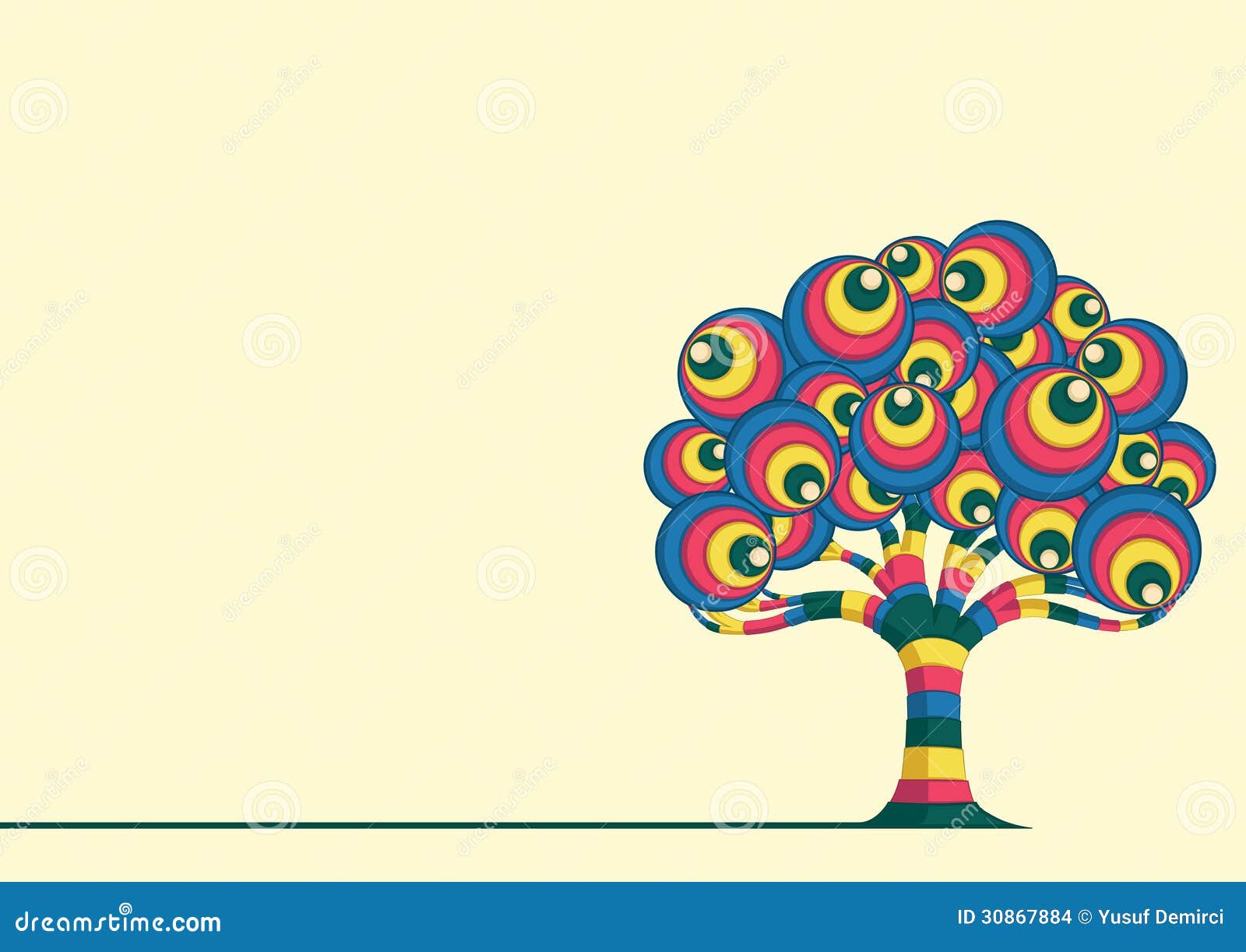 Retro Tree Vector Illustration Stock Vector - Illustration of banner ...