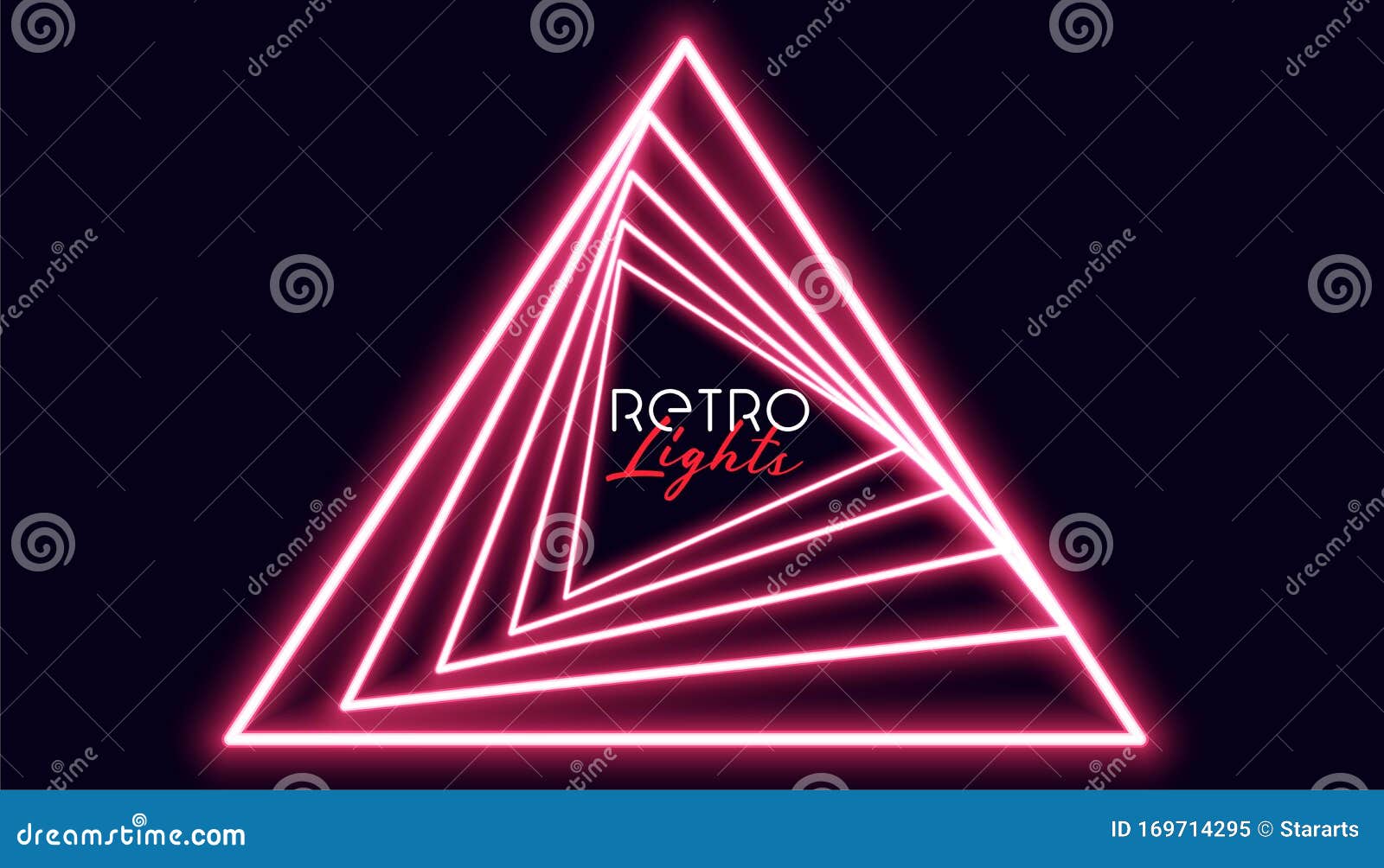 Retro Triangle Neon Lights Geometric Background Design Stock Vector ...