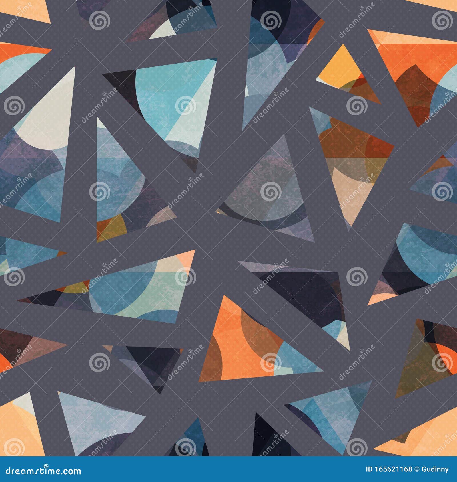 Retro Triangle Pattern with Grunge Effect Stock Vector - Illustration ...