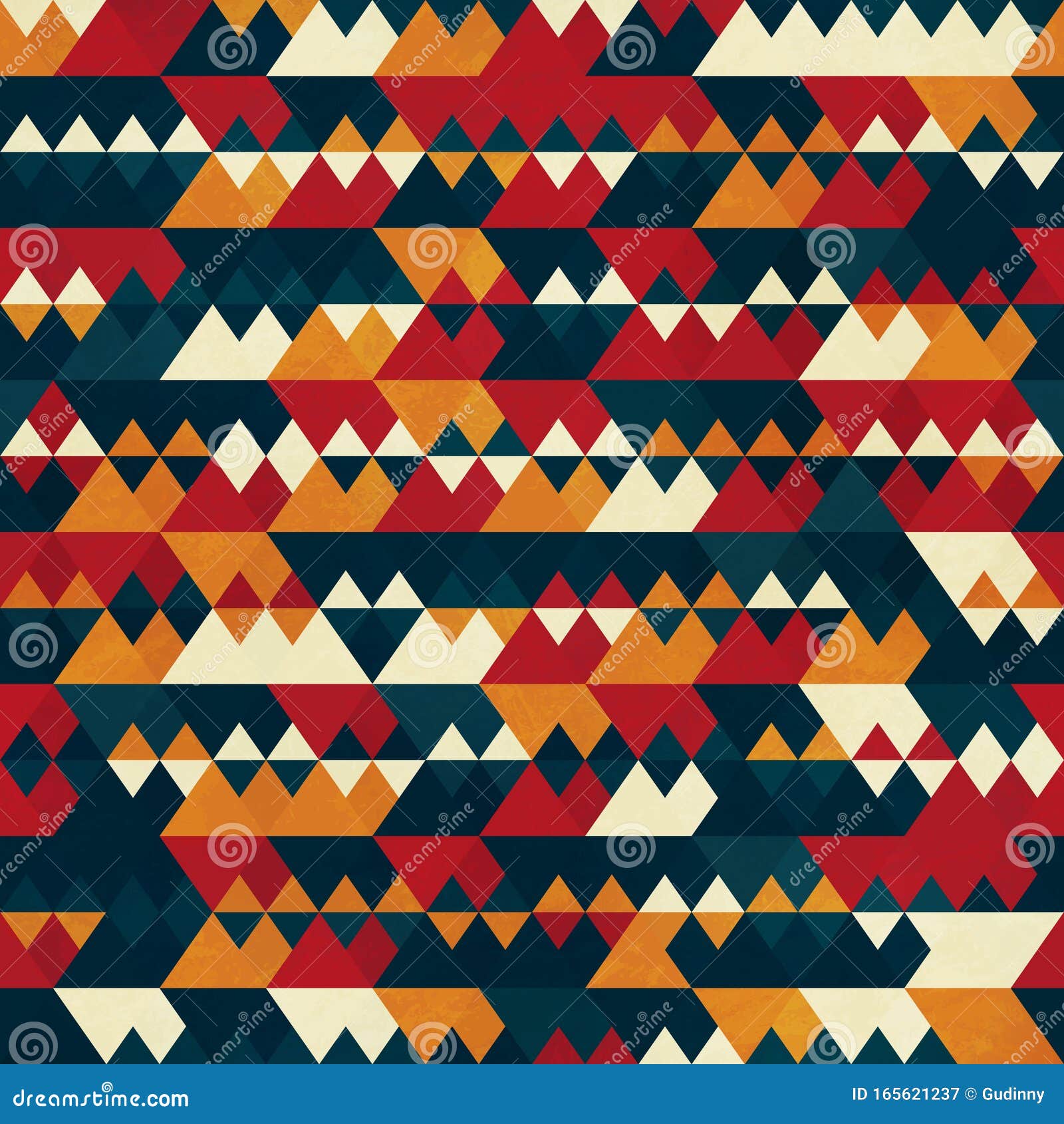 Retro Triangle Seamless Pattern Stock Vector - Illustration of ...