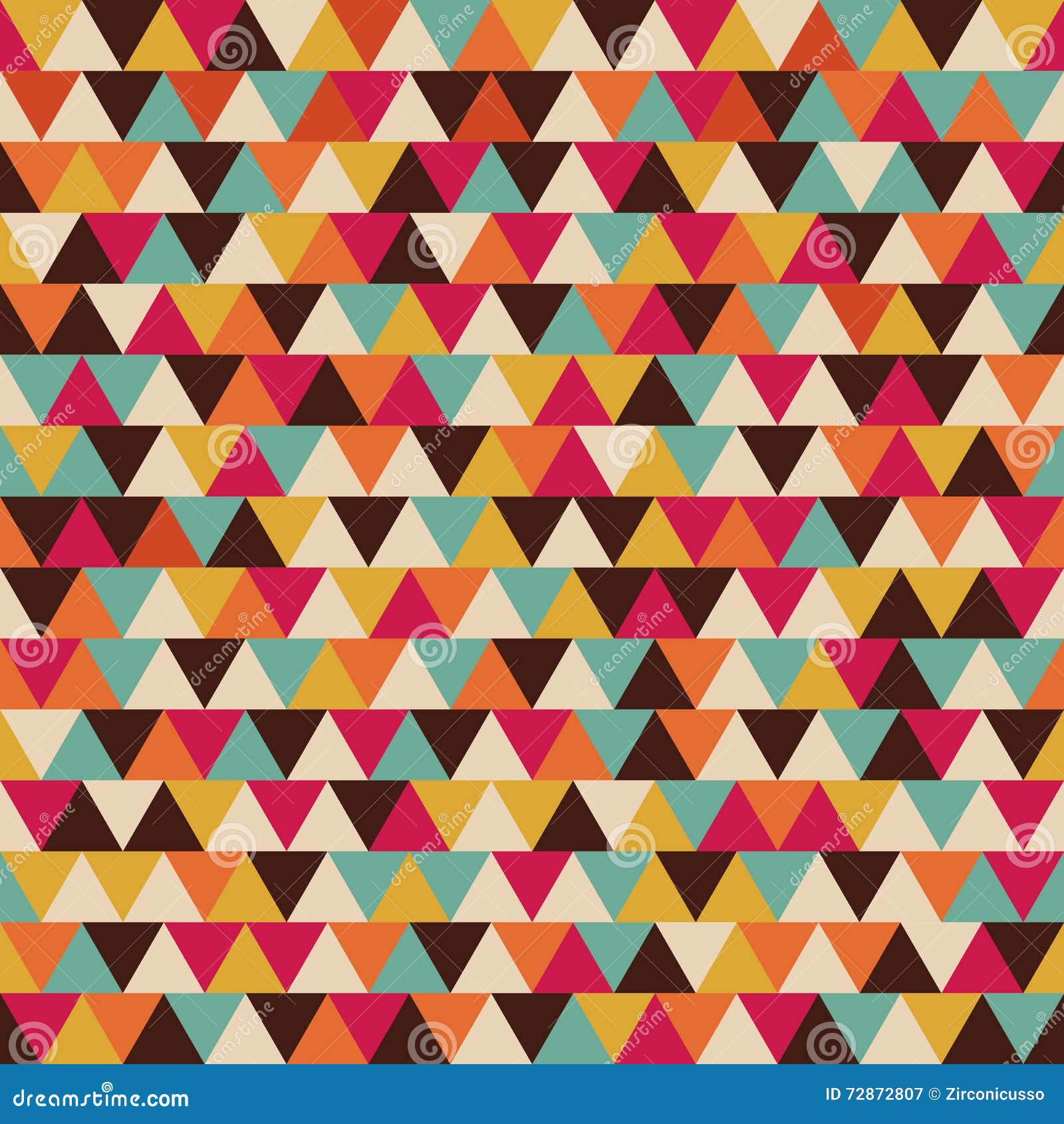 Retro Triangle Seamless Pattern Stock Vector - Illustration of orange ...