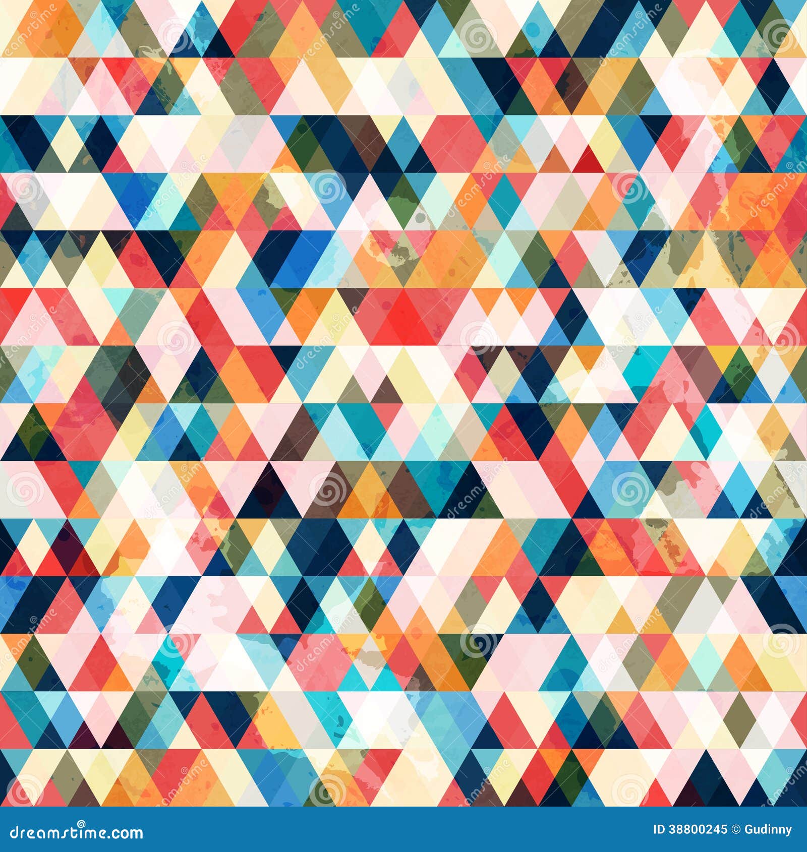 Retro Triangle Seamless Pattern Stock Vector - Illustration of beauty ...