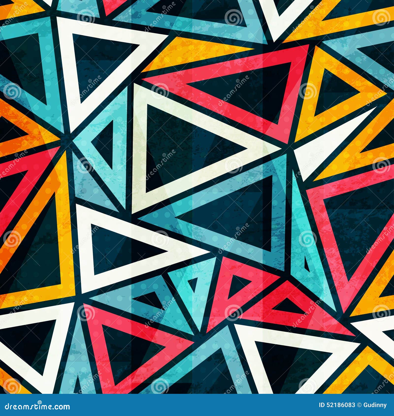 Retro Triangle Seamless Pattern Stock Vector - Illustration of concept ...