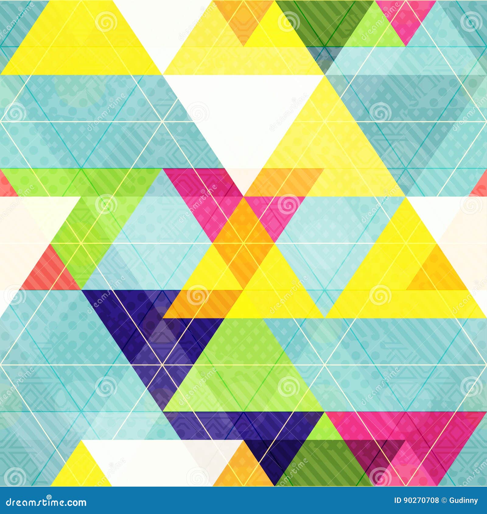 Retro Triangle Seamless Pattern Stock Vector - Illustration of banner ...