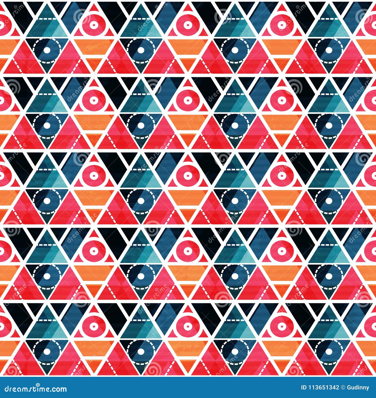 Retro Triangles Seamless Pattern Stock Vector - Illustration of decor ...