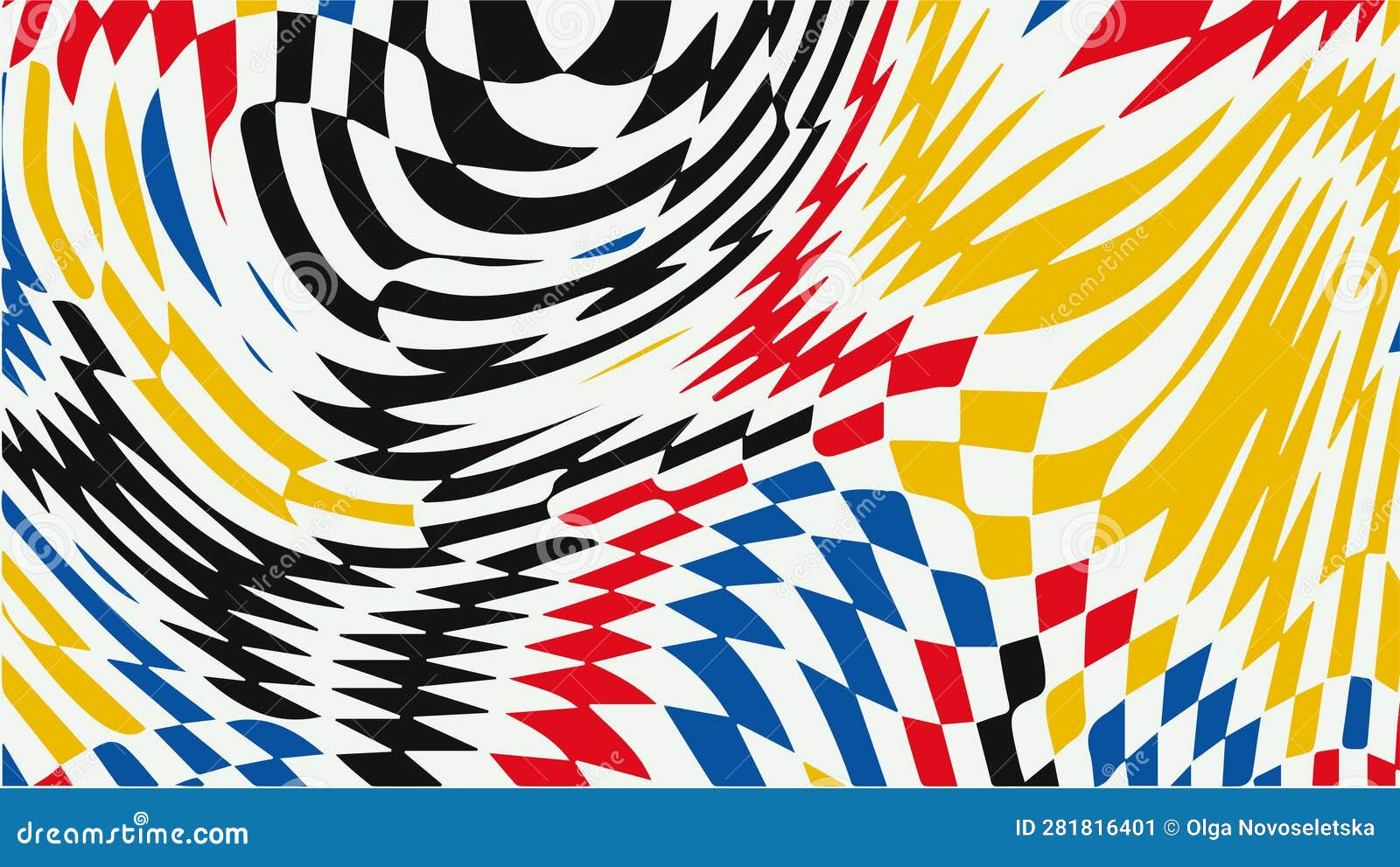 1970 Retro Trippy Wave Checkered Pattern. Groovy Geometric Distorted ...