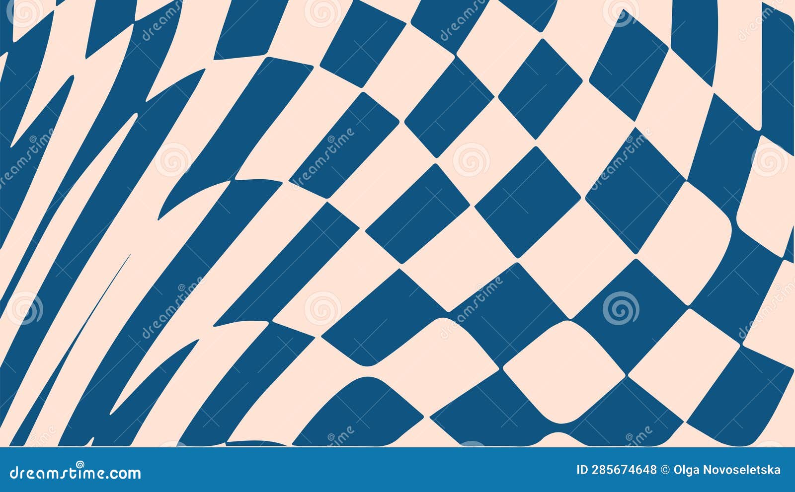 1970 Retro Trippy Wave Checkered Pattern. Groovy Geometric Distorted ...